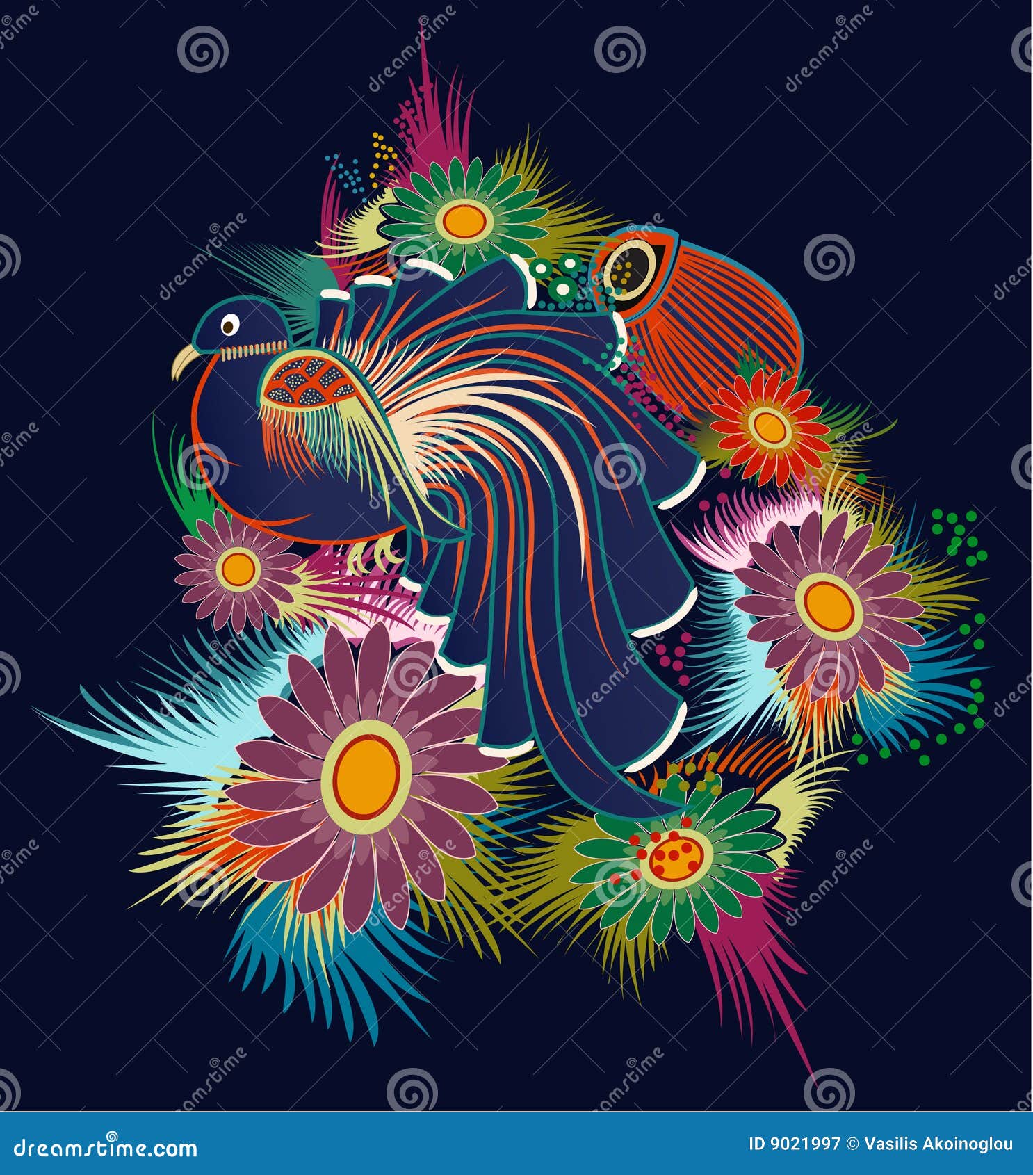 Tropical bird stock vector. Illustration of colors, spring - 9021997