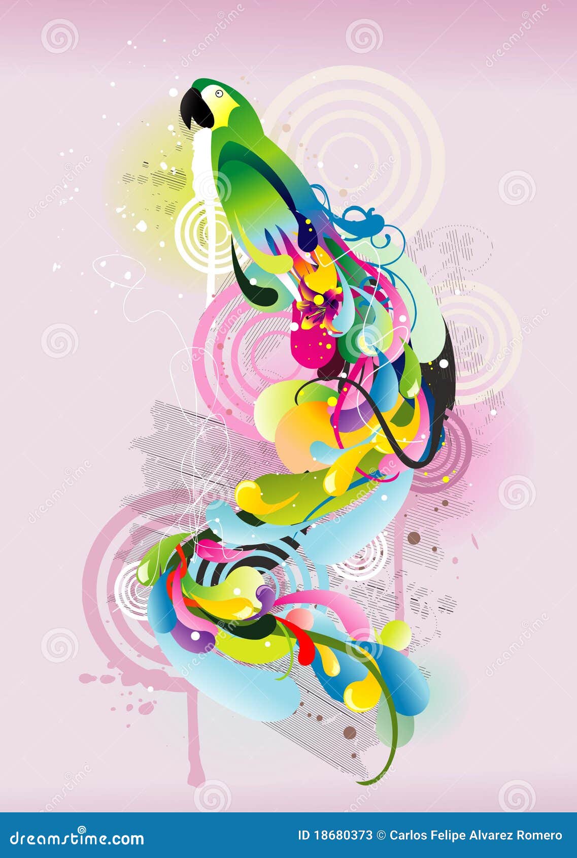 Tropical Bird Abstract Illustration Stock Vector - Illustration of ...
