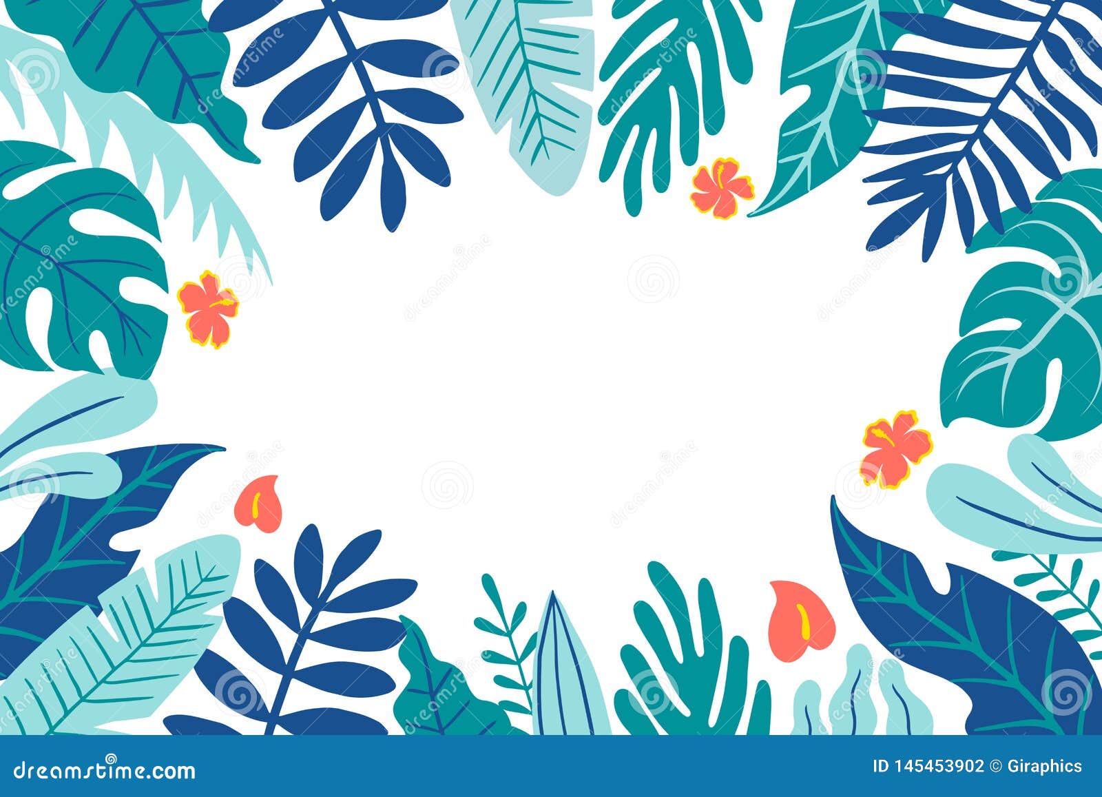 Tropical Botanical Frame stock vector. Illustration of green - 145453902