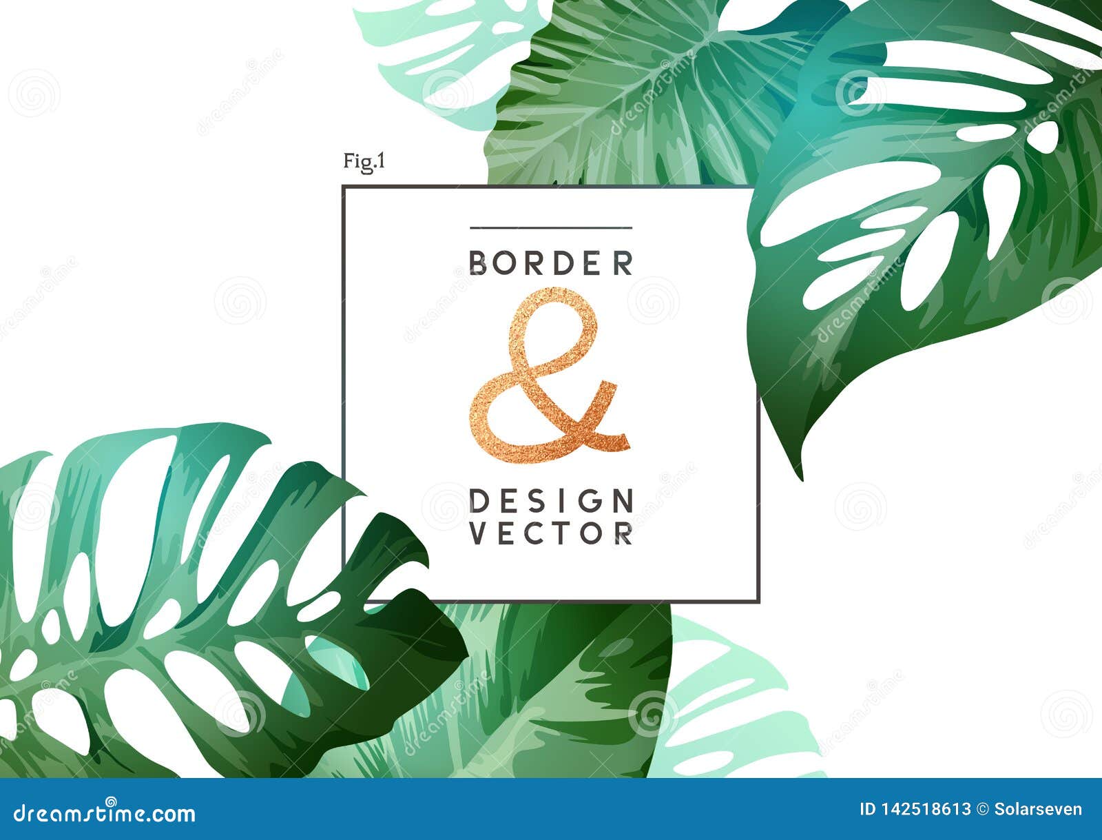 Tropical Botanical Frame Layout Design Stock Vector - Illustration of ...