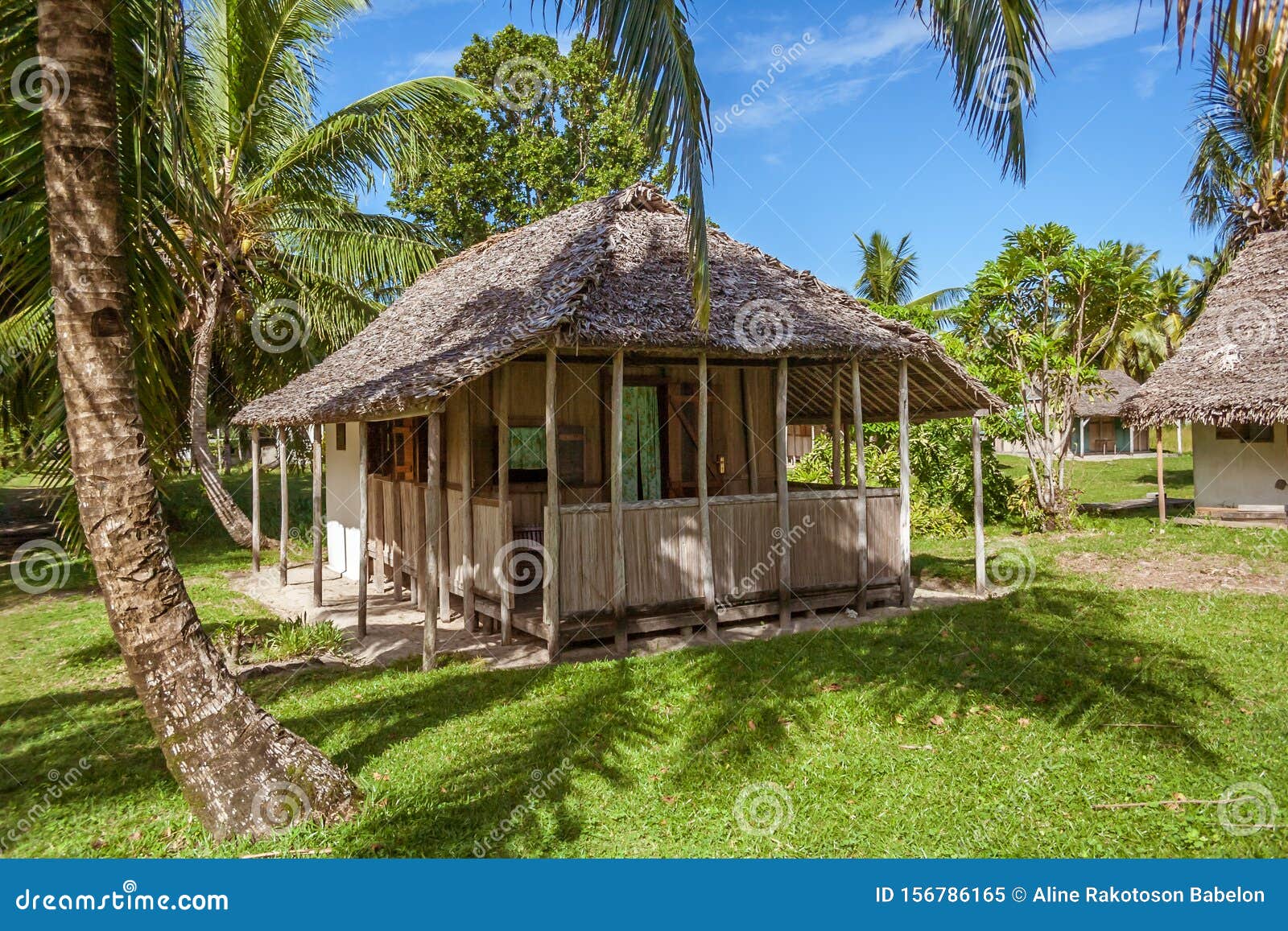 Tropical bungalow stock image. Image of palm, cottage - 156786165