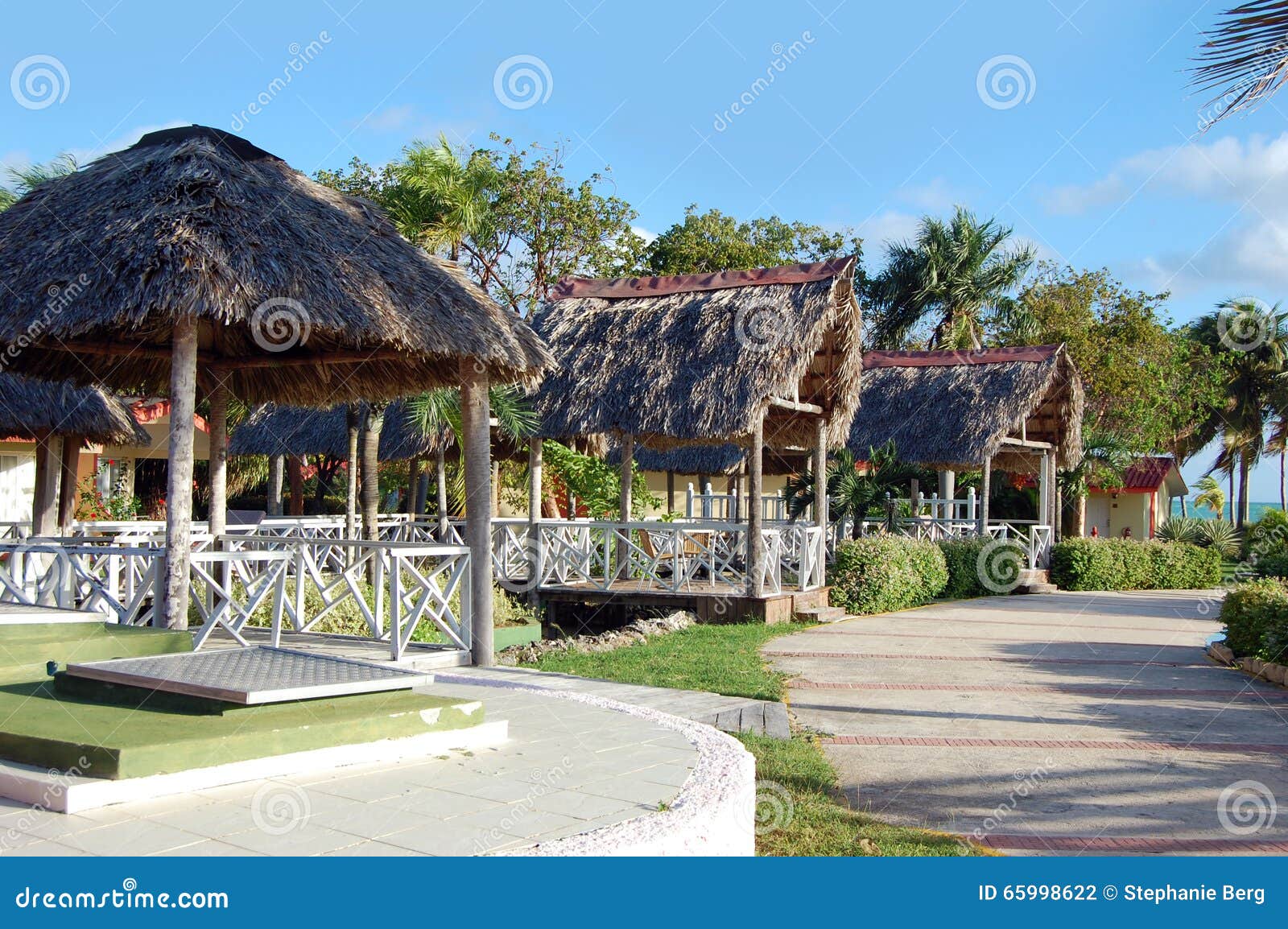 Tropical Cabana Huts stock photo. Image of cabana, tiki - 65998622