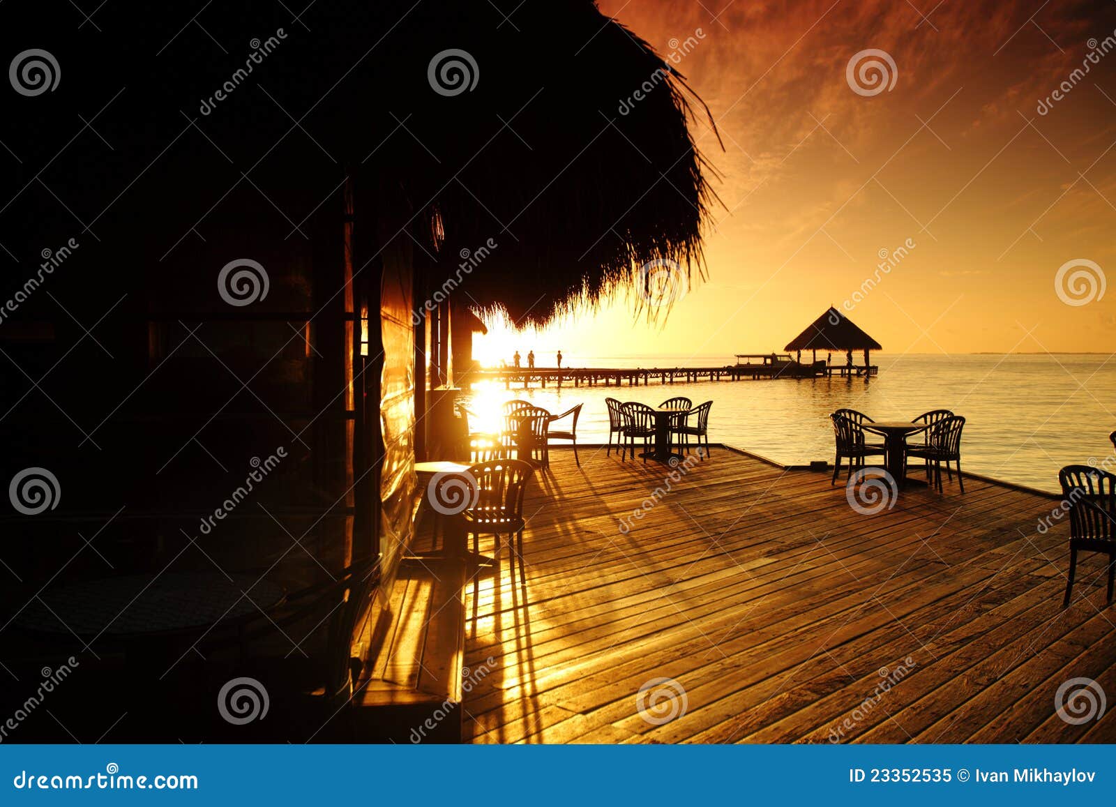 Tropical cafe stock image. Image of landscape, palm, lagoon - 23352535