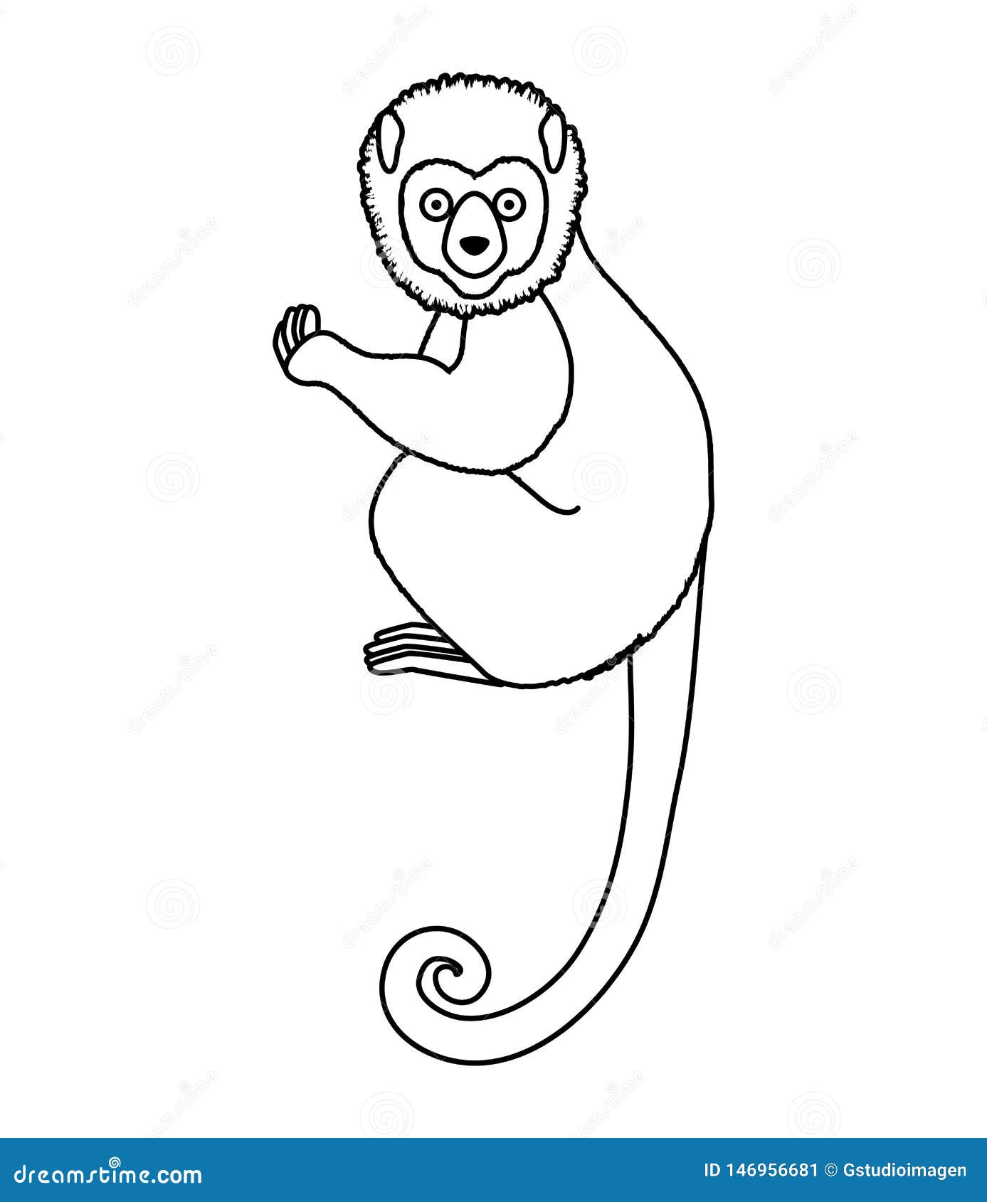 Tropical Capuchin Monkey Character Stock Illustration - Illustration of ...