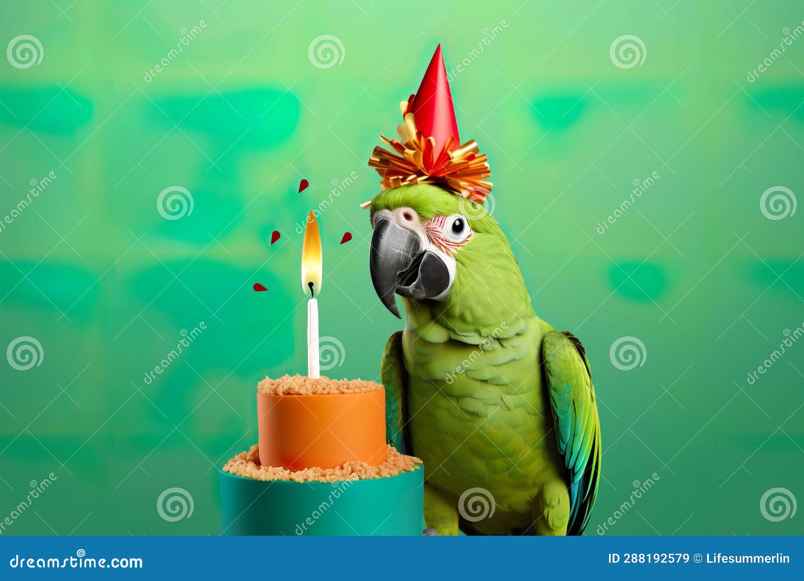 Tropical Celebration: Birthday Parrot Card Stock Image - Image of ...