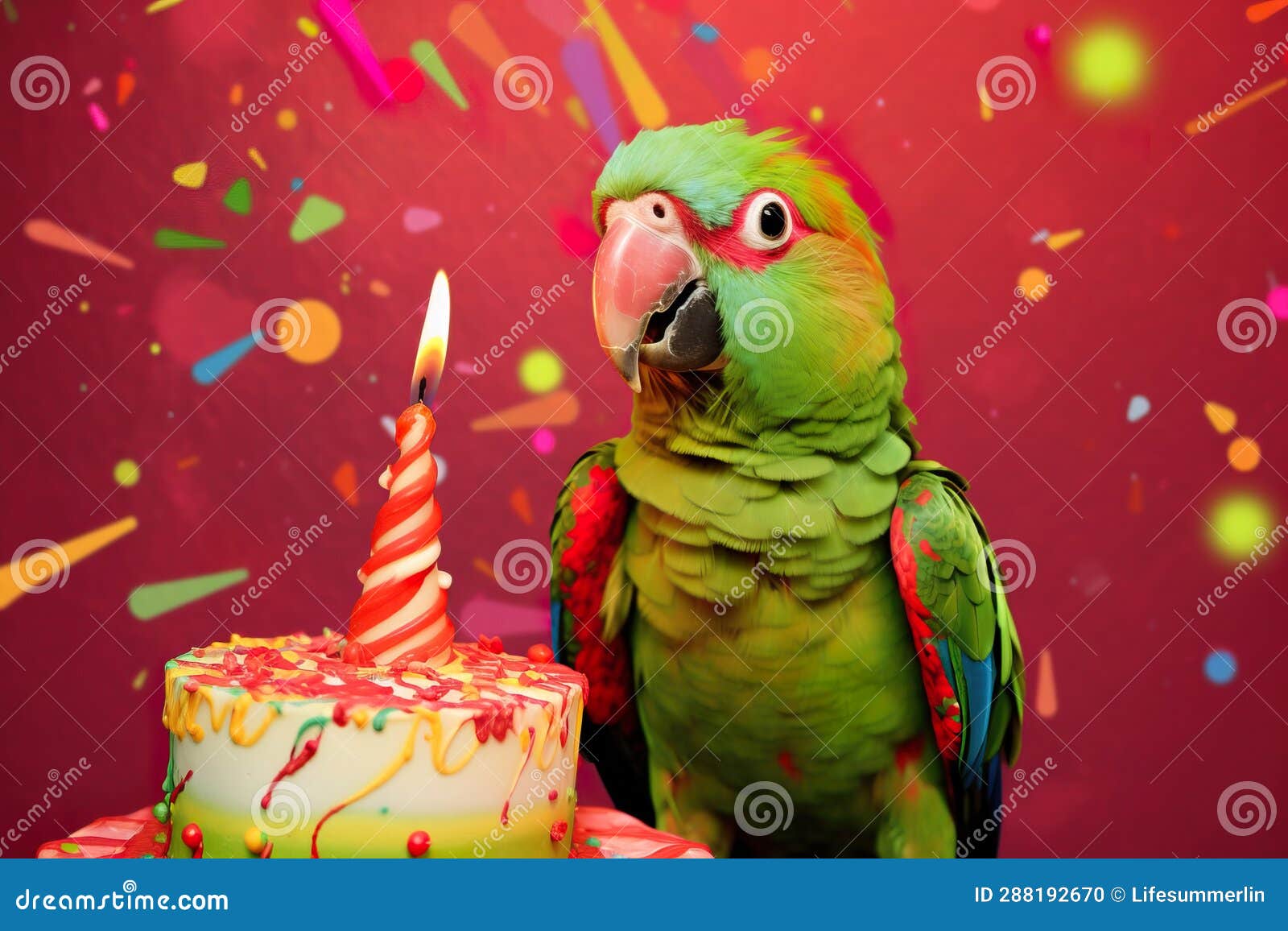 Tropical Celebration: Birthday Parrot Card Stock Photo - Image of ...