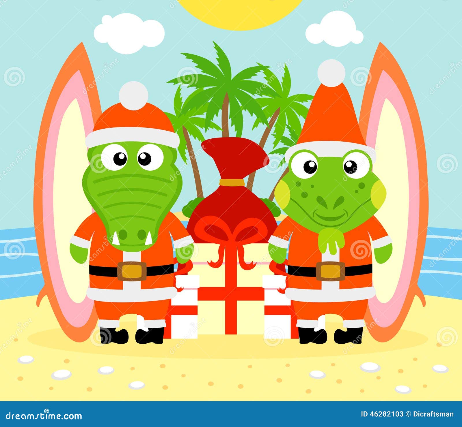 Christmas Alligator Stock Illustrations – 111 Christmas Alligator Stock ...