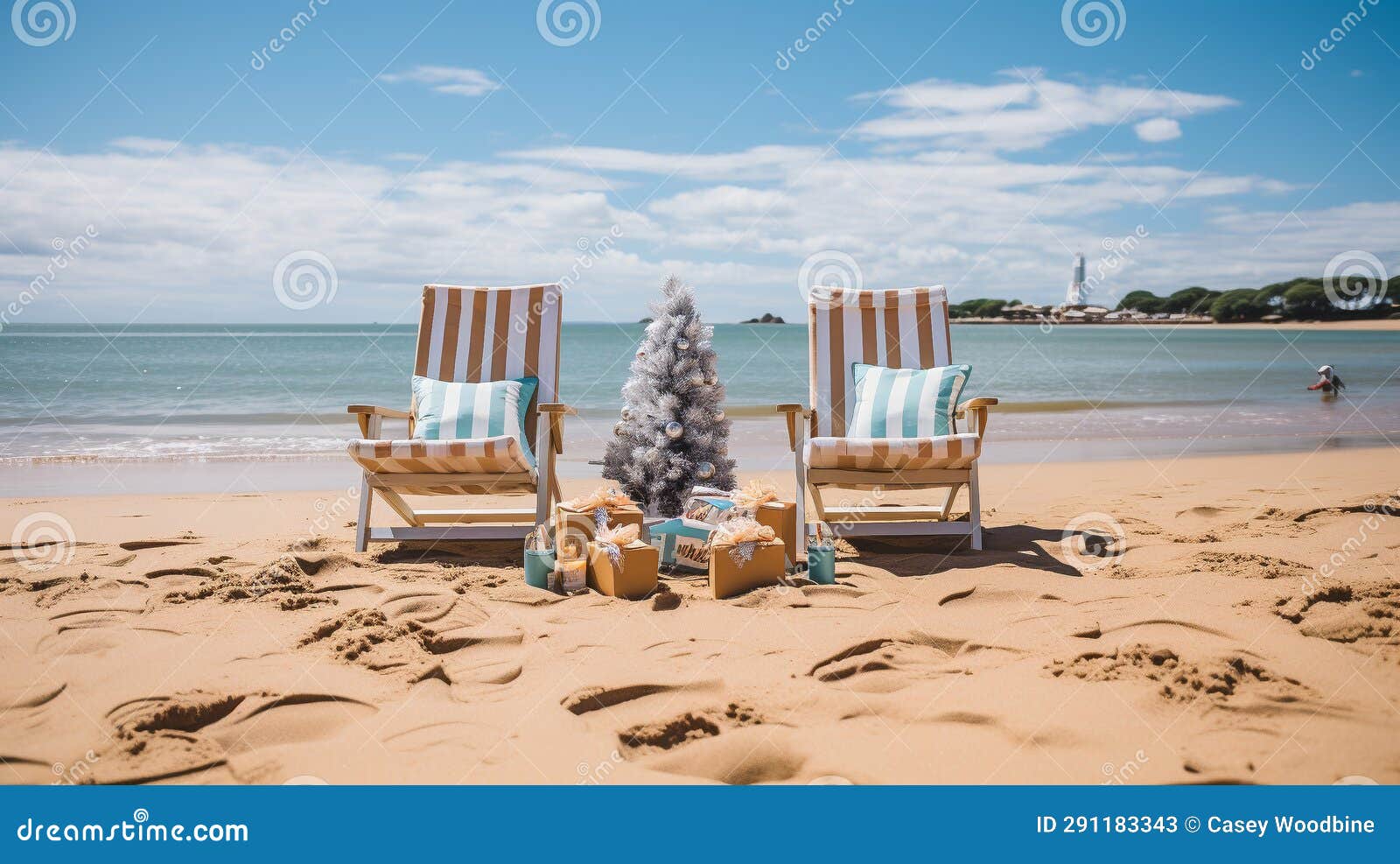 A Tropical Christmas Picnic on the Beach Stock Illustration ...