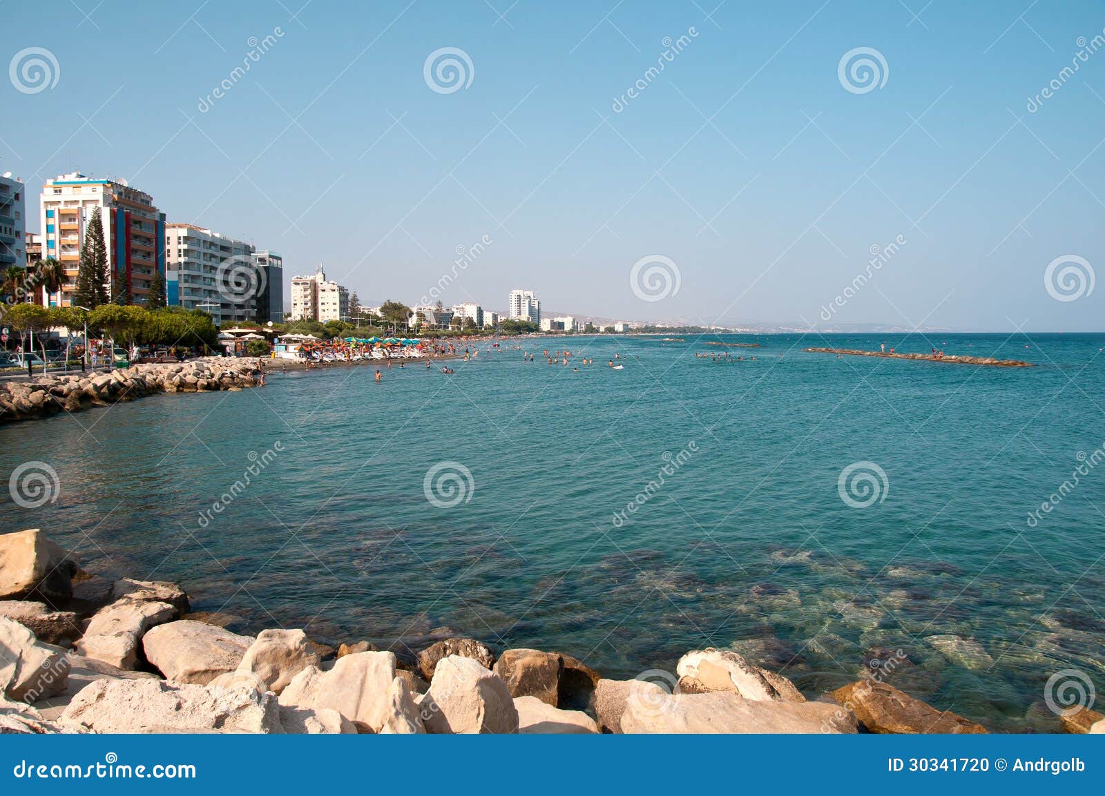 Tropical city beach stock photo. Image of seascape, breeze - 30341720