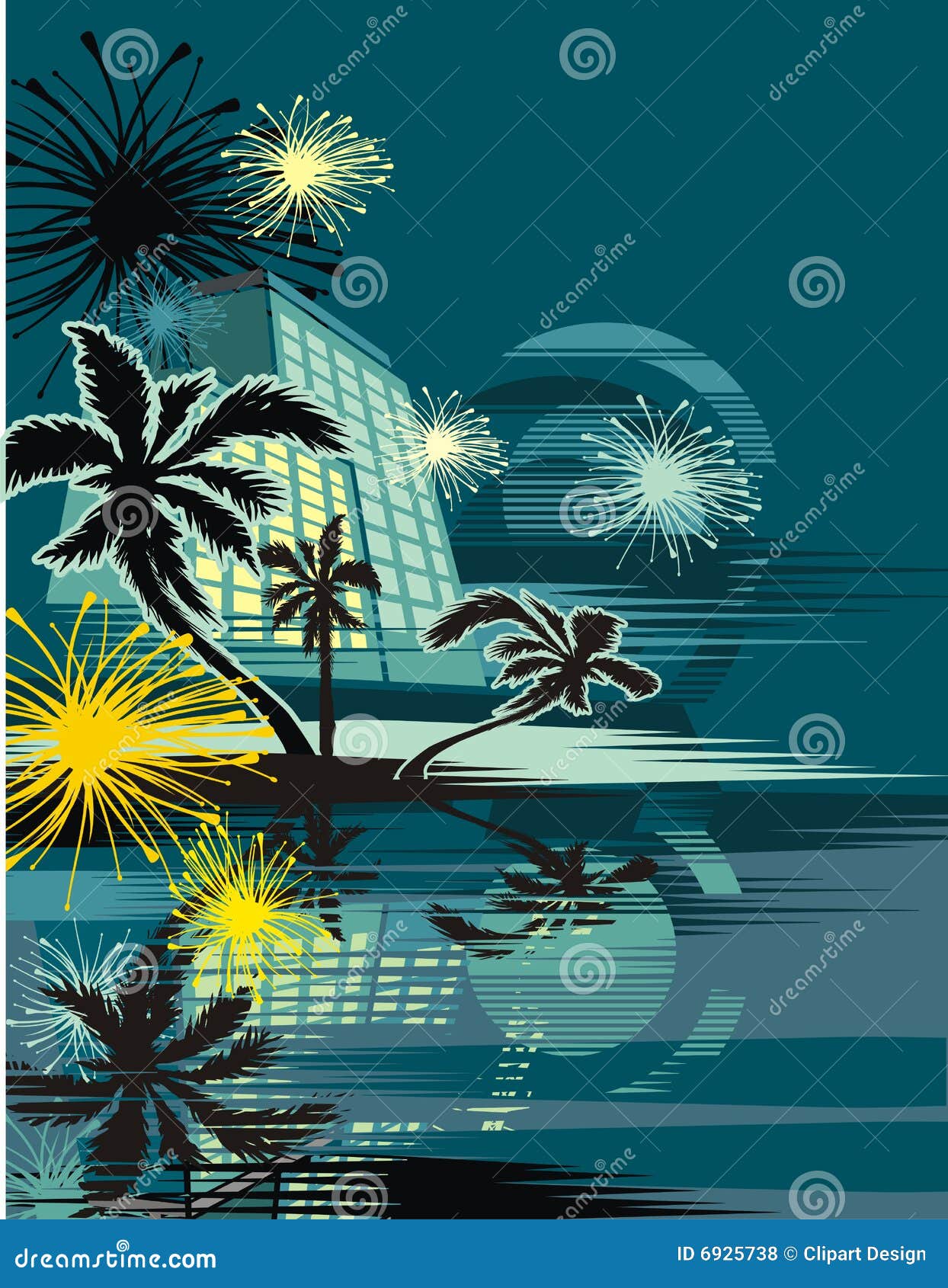 Tropical Cityscape Background Stock Vector - Illustration of ...