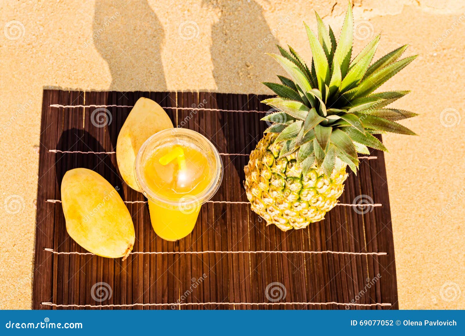 Tropical Cocktail with Pineapple and Mango Stock Photo - Image of ...