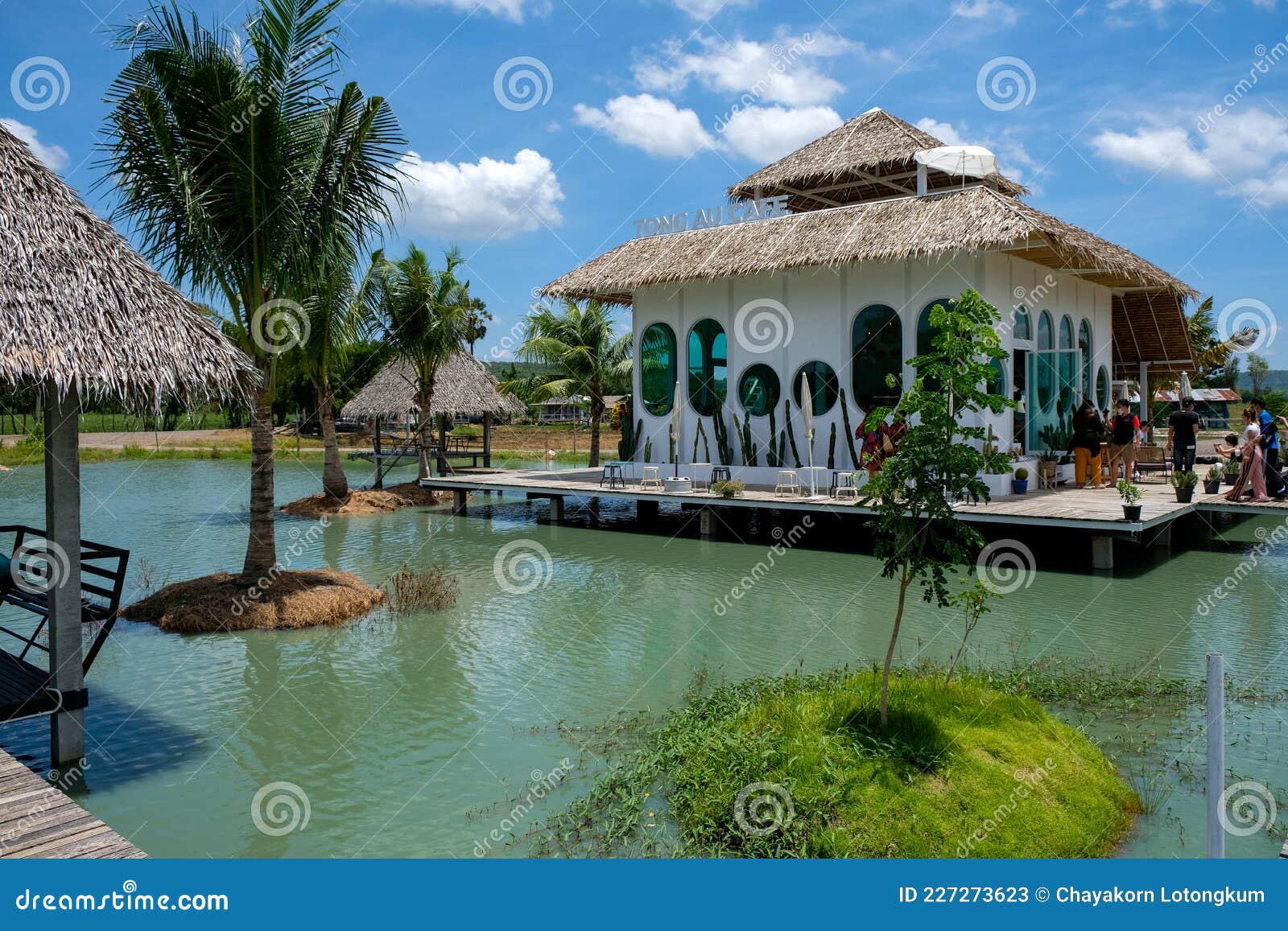 Tropical Coffee Shop with Waterfront. Editorial Stock Photo - Image of ...