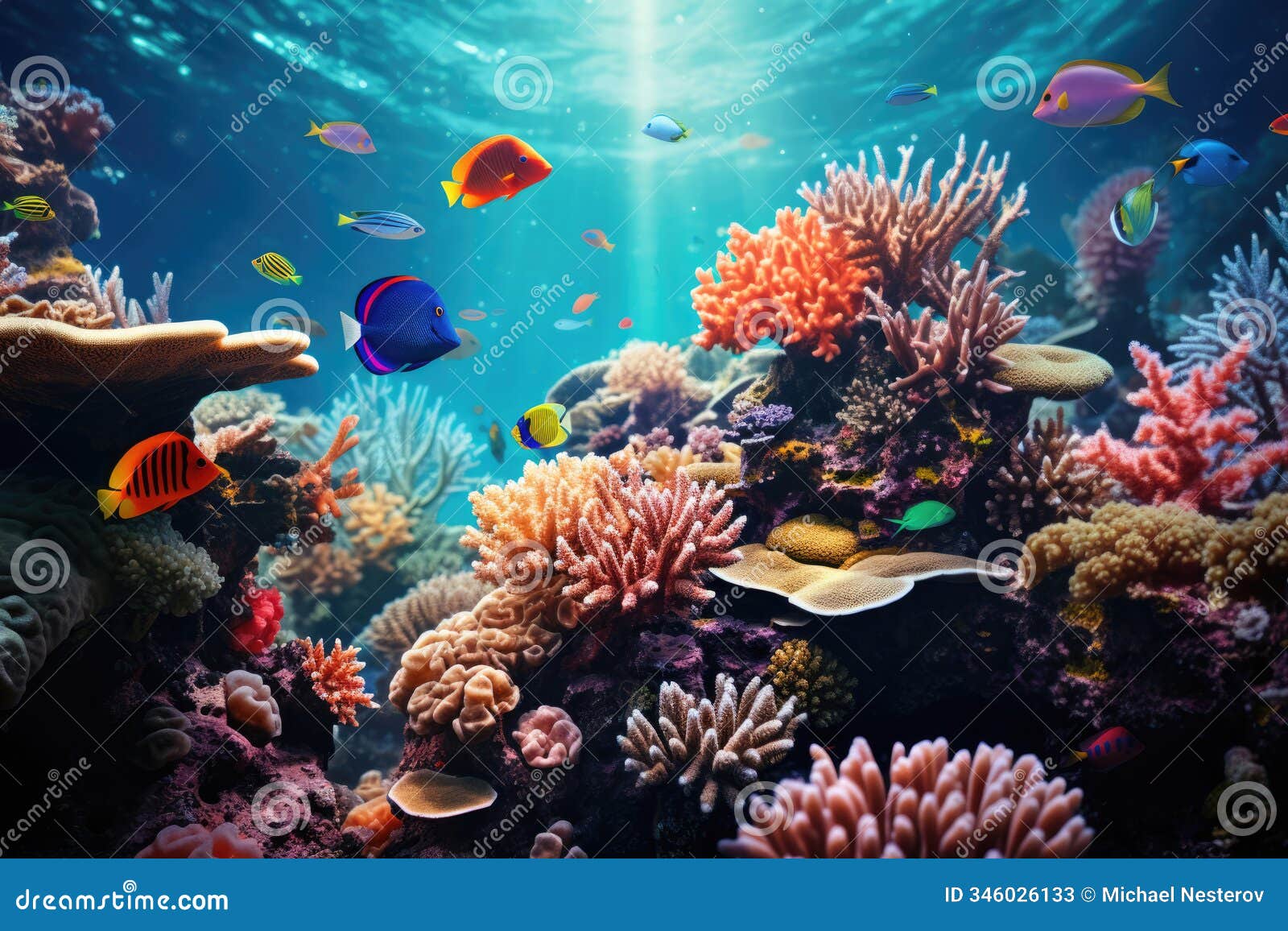 Tropical Colorful Fish in the Ocean, Underwater Background Stock Image ...
