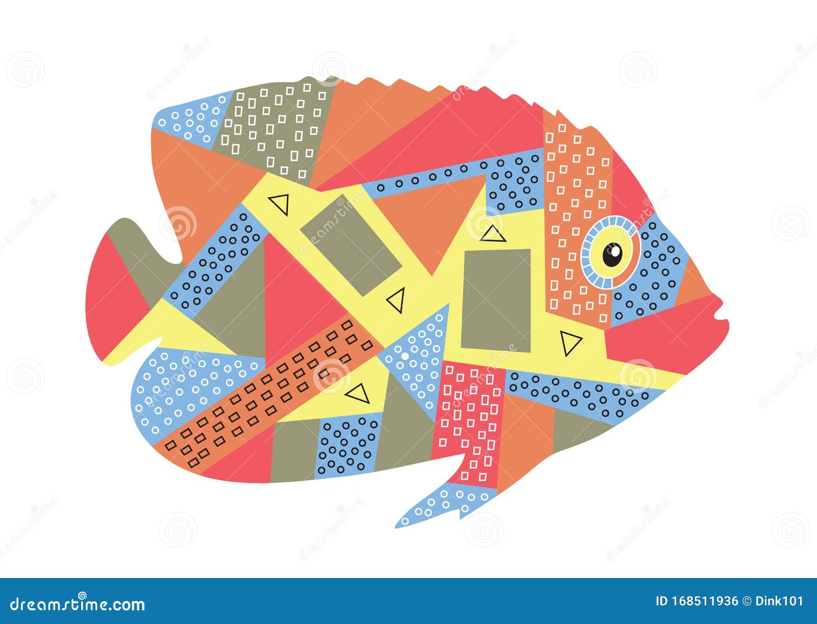 Abstract colorful fish stock vector. Illustration of ornamental - 168511936