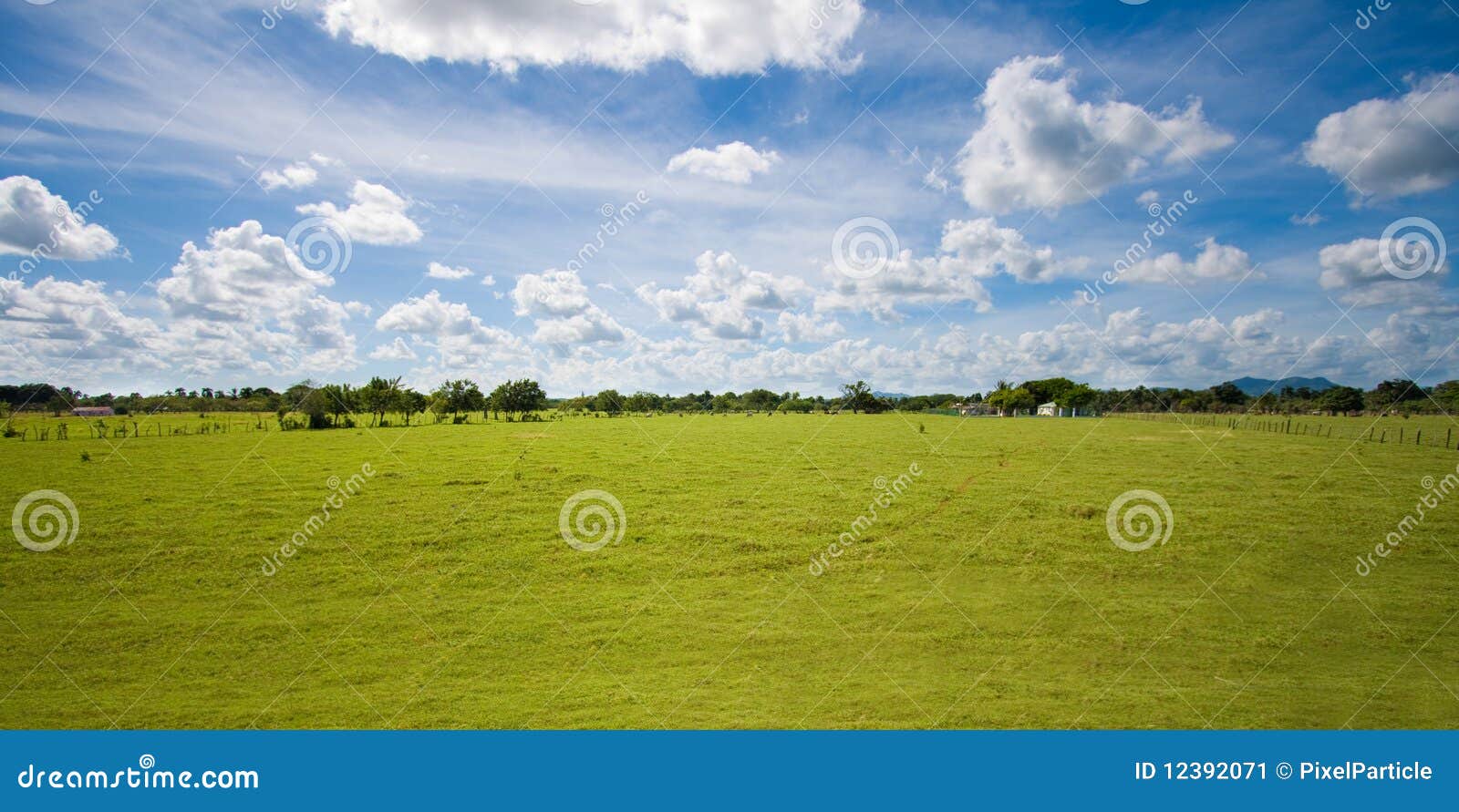 Tropical Countryside Sky and Pasture Stock Image - Image of field ...