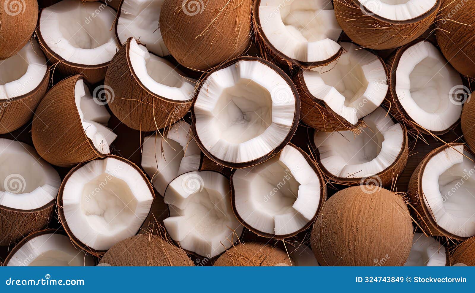 Tropical Cut Coconut Background Stock Illustration - Illustration of ...