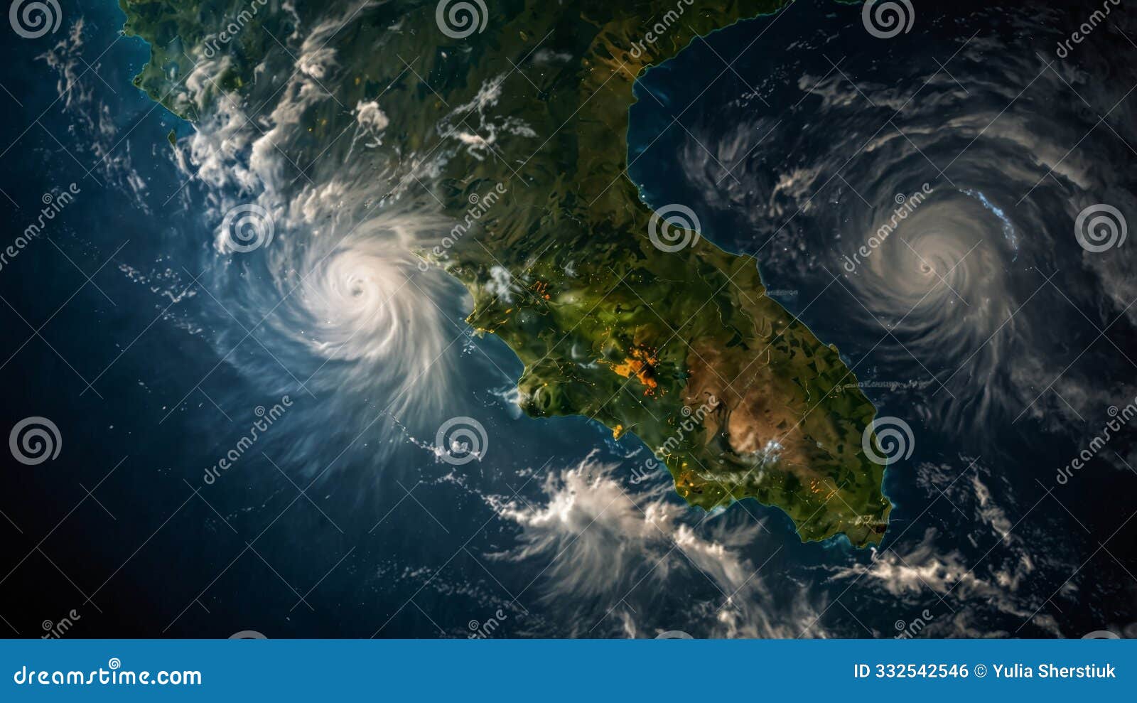 Tropical Cyclone a Bird S Eye View from Space. Stock Photo - Image of ...