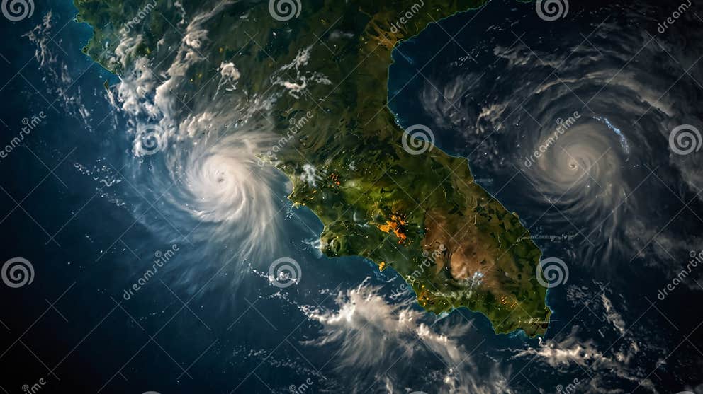 Tropical Cyclone a Bird S Eye View from Space. Stock Photo - Image of ...