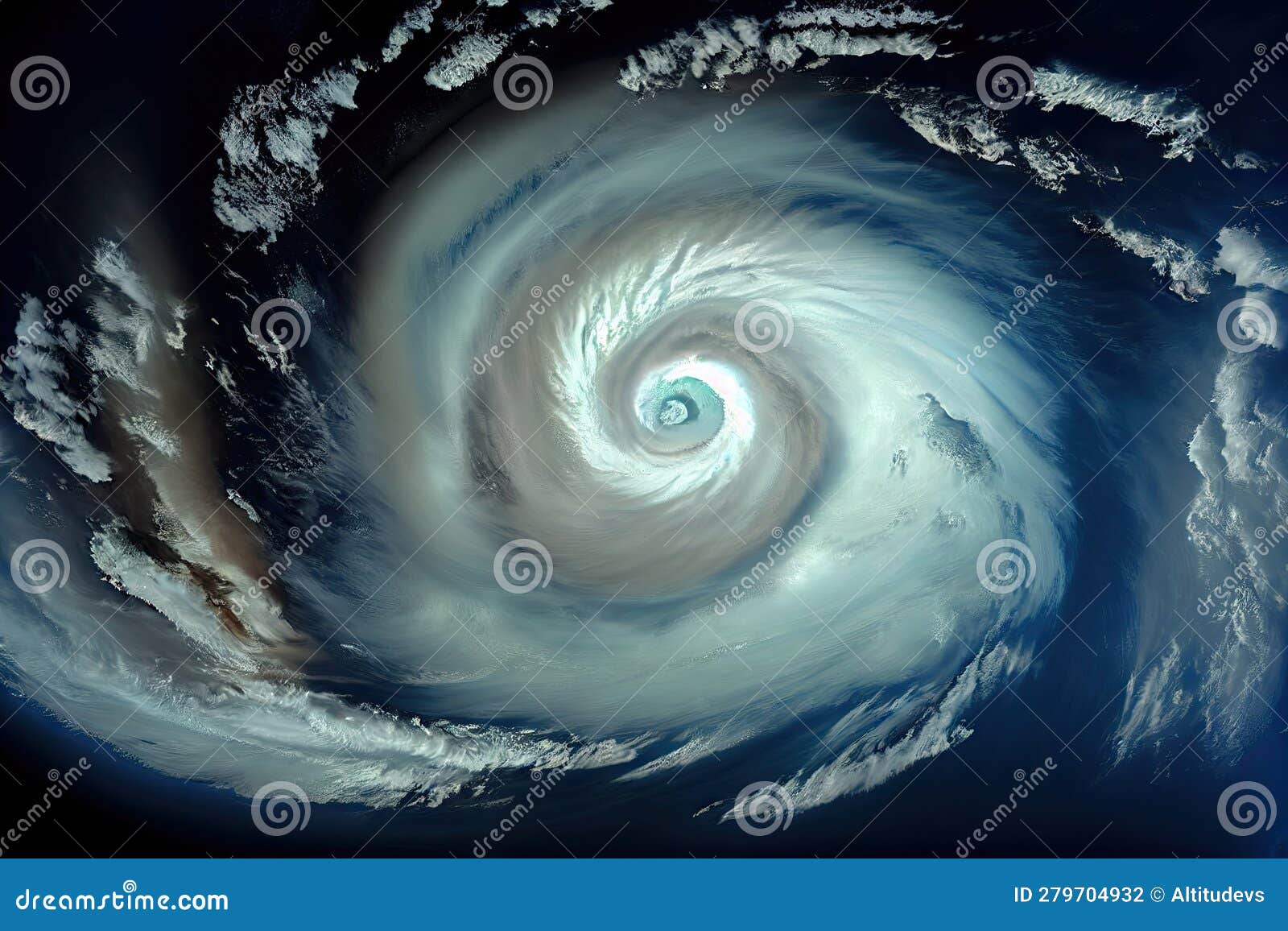 Tropical Cyclone, with Clouds Swirling and Wind Howling, Threatening ...