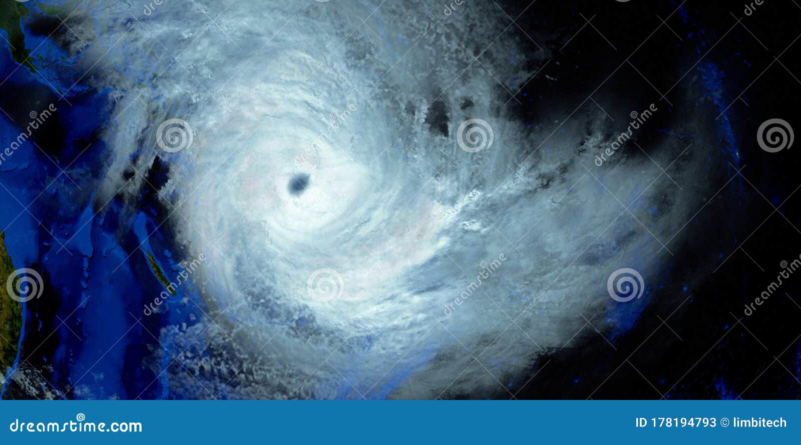 Tropical Cyclone Harold Hurricane 3D Illustration Stock Illustration ...