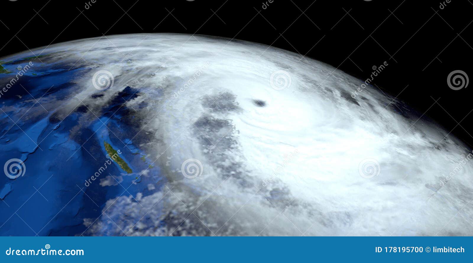 Tropical Cyclone Harold Hurricane 3D Illustration Stock Illustration ...