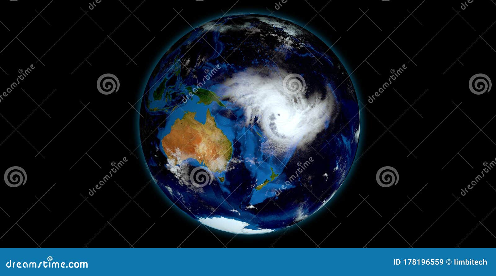 Tropical Cyclone Formation In Troposphere 3d Render. An Impending ...