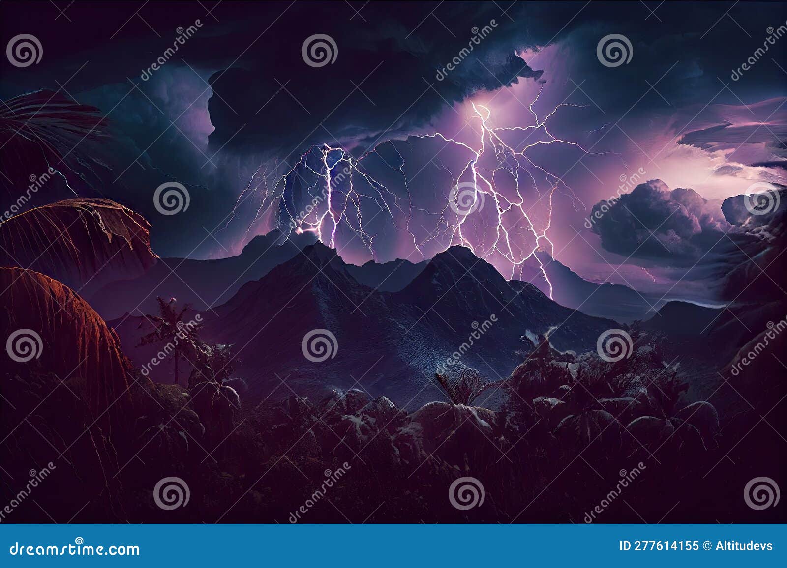 Tropical Cyclone, with Intense Clouds and Lightning, Rolling Over ...