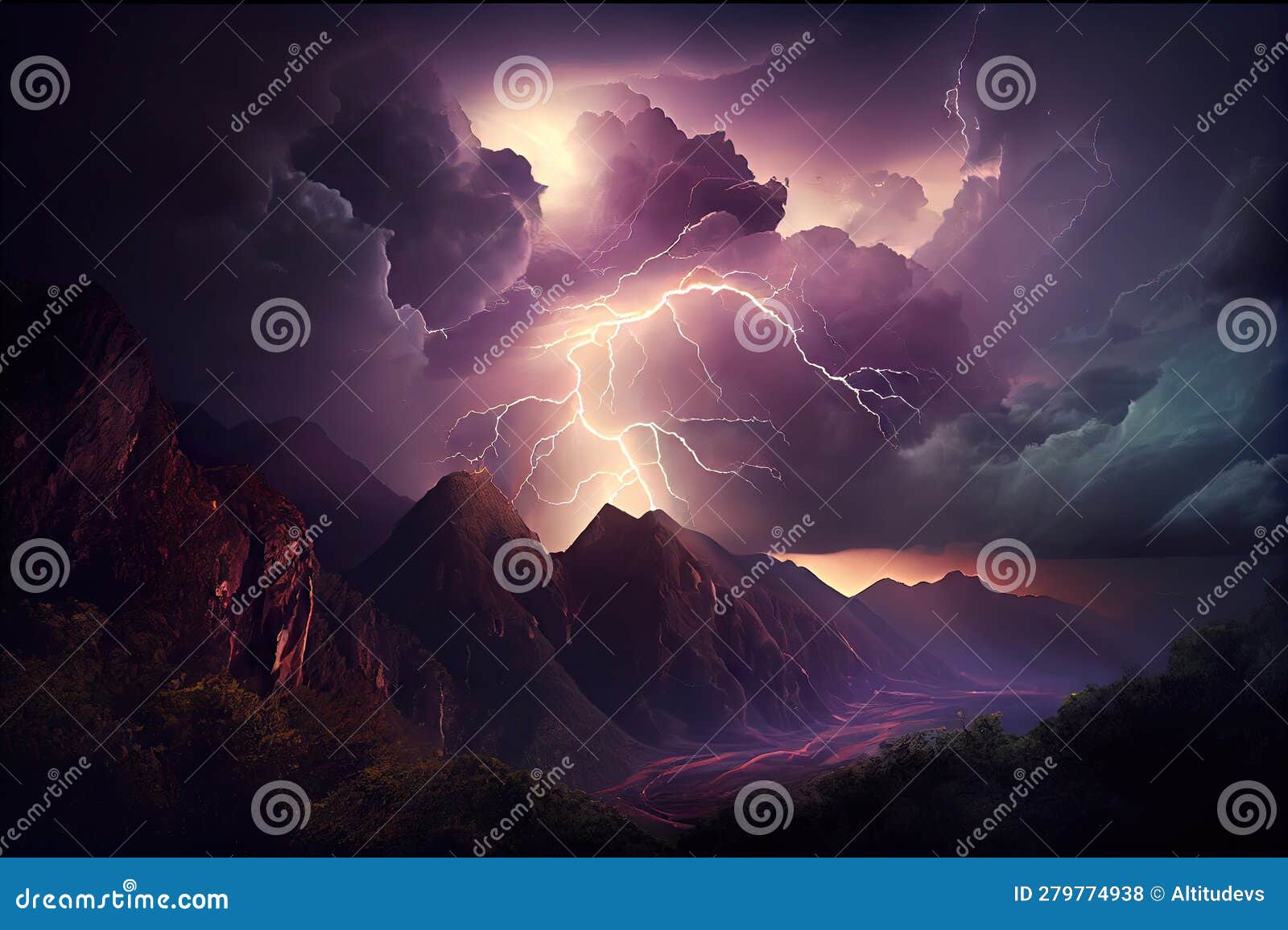 Tropical Cyclone, with Intense Clouds and Lightning, Rolling Over ...