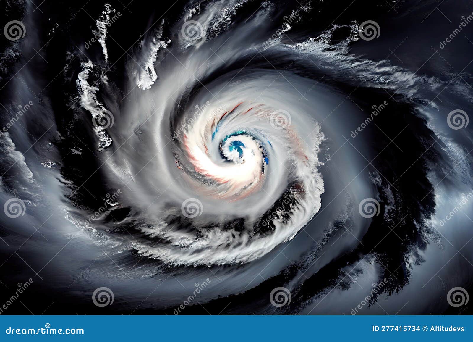 Tropical Cyclone, with Its Eye Visible and Surrounded by Powerful Winds ...