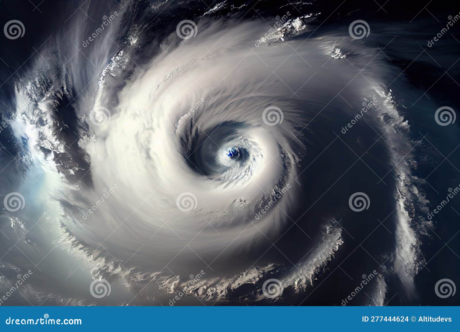 Tropical Cyclone, with Its Eye Visible and Surrounded by Powerful Winds ...