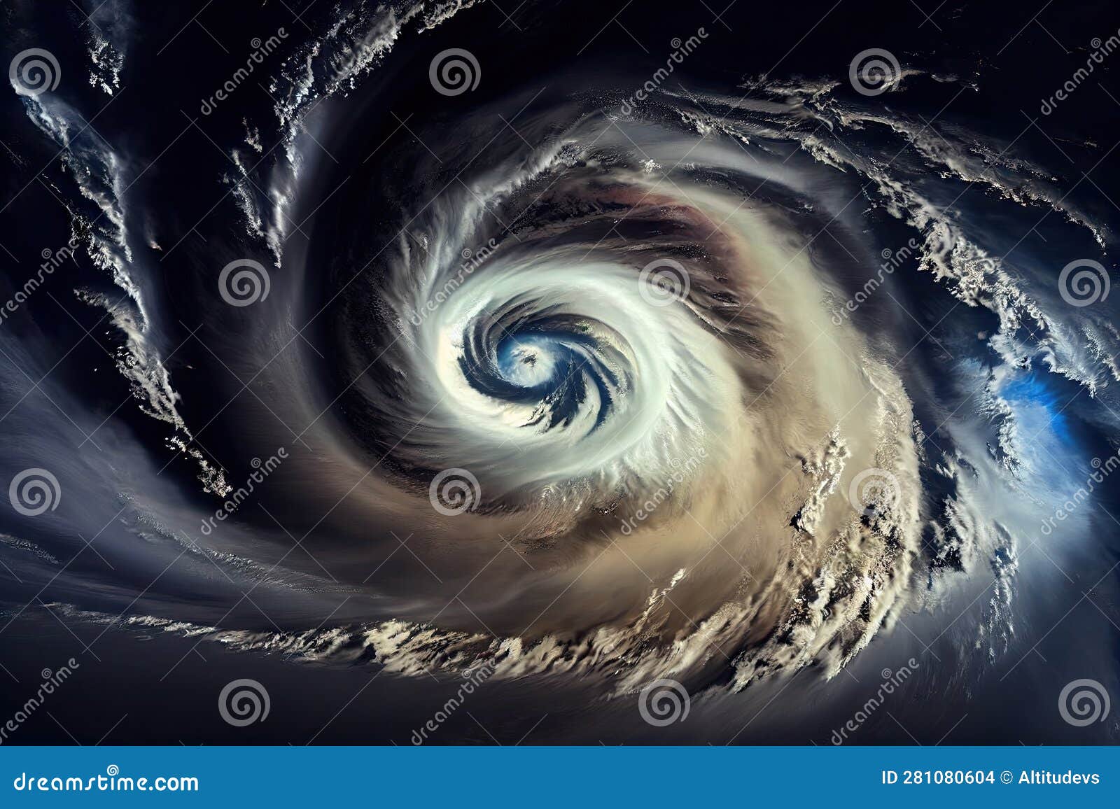 Tropical Cyclone, with Its Intense Eye Surrounded by Powerful Winds and ...