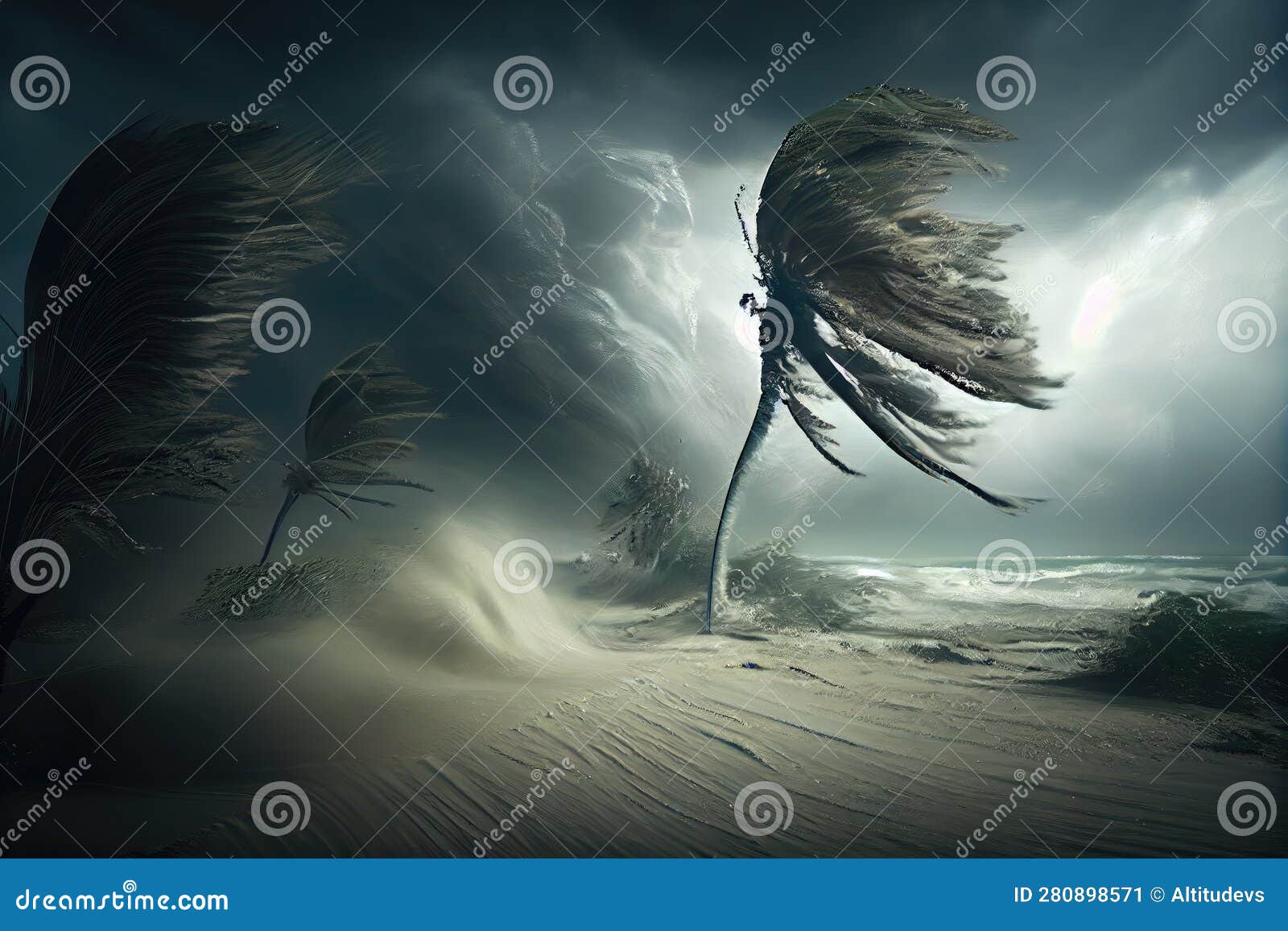 Tropical Cyclone, with Its Powerful Winds and Heavy Rainfall, Moving ...
