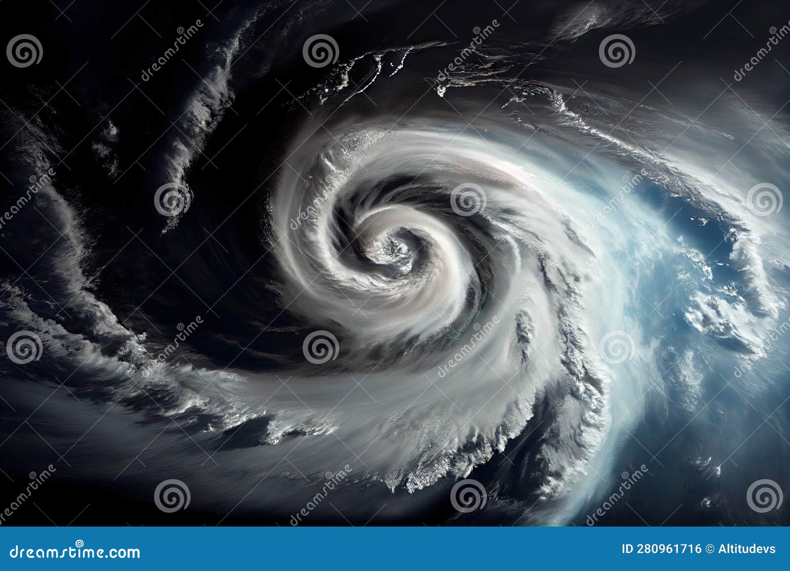 Tropical Cyclone in the Process of Intensifying, with Its Clouds ...