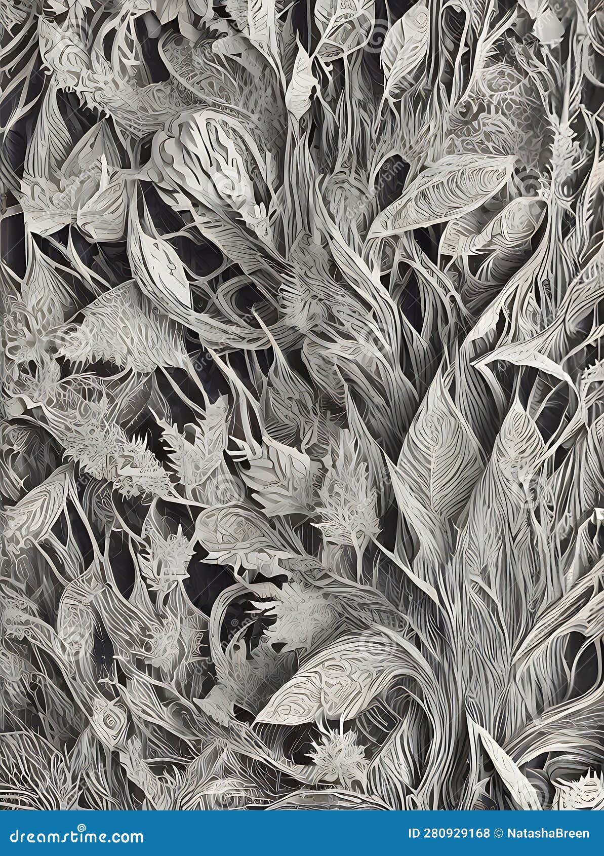 Tropical 3D Botanical Design with Shadows. Stock Illustration ...