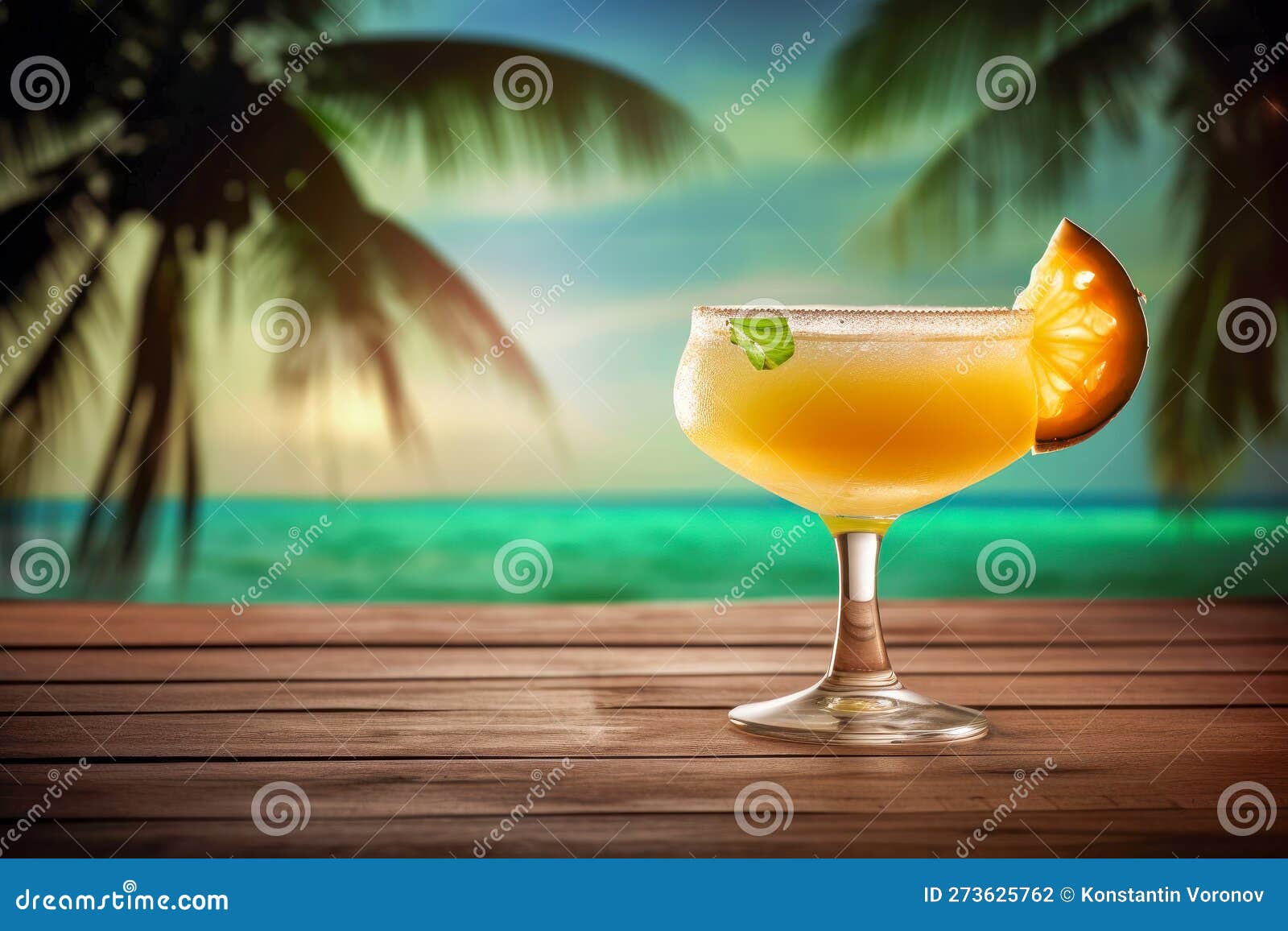 Tropical Daiquiri Delight A Refreshing Beachside Beverage In Paradise