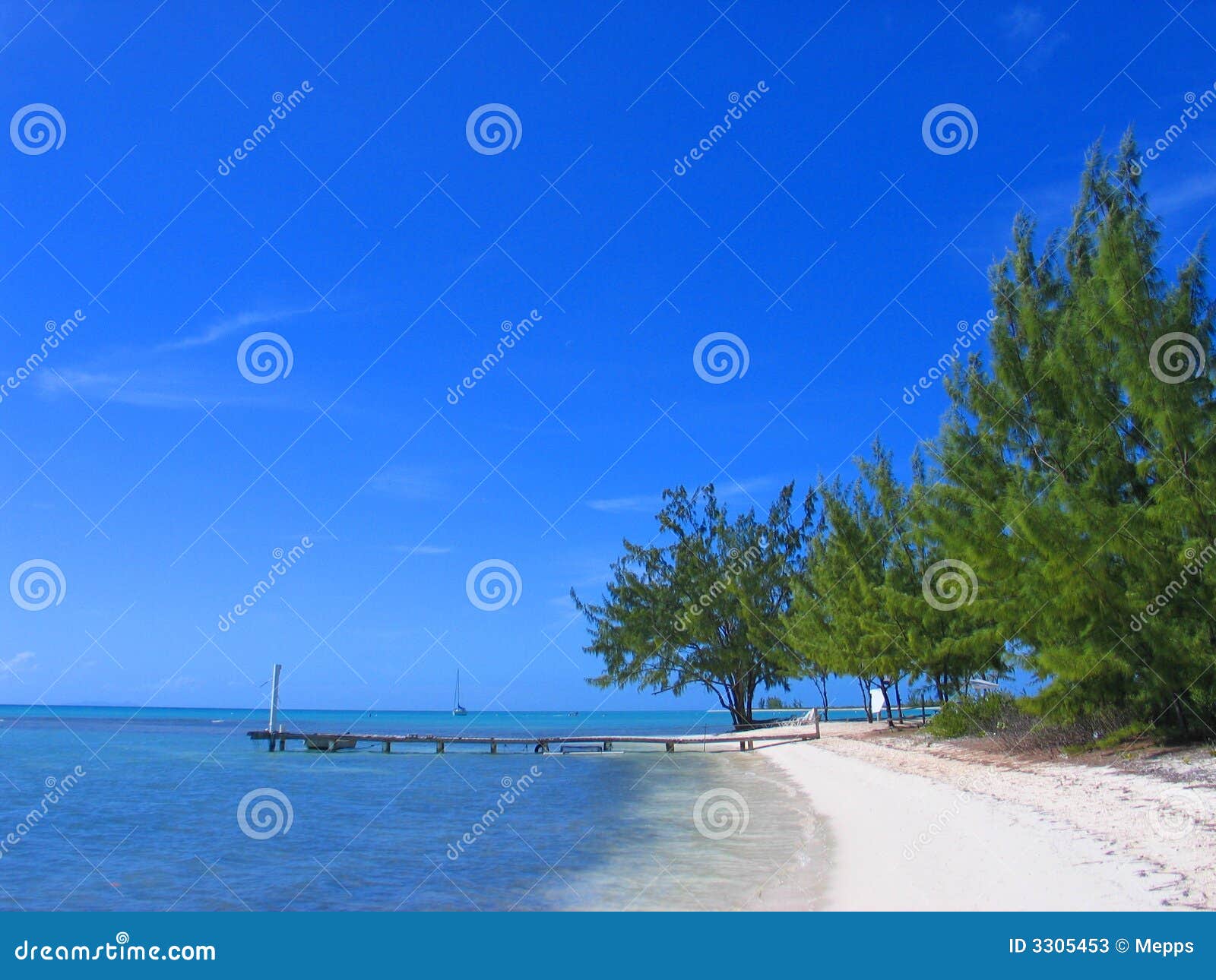 Tropical Dock stock image. Image of beach, sand, ocean - 3305453