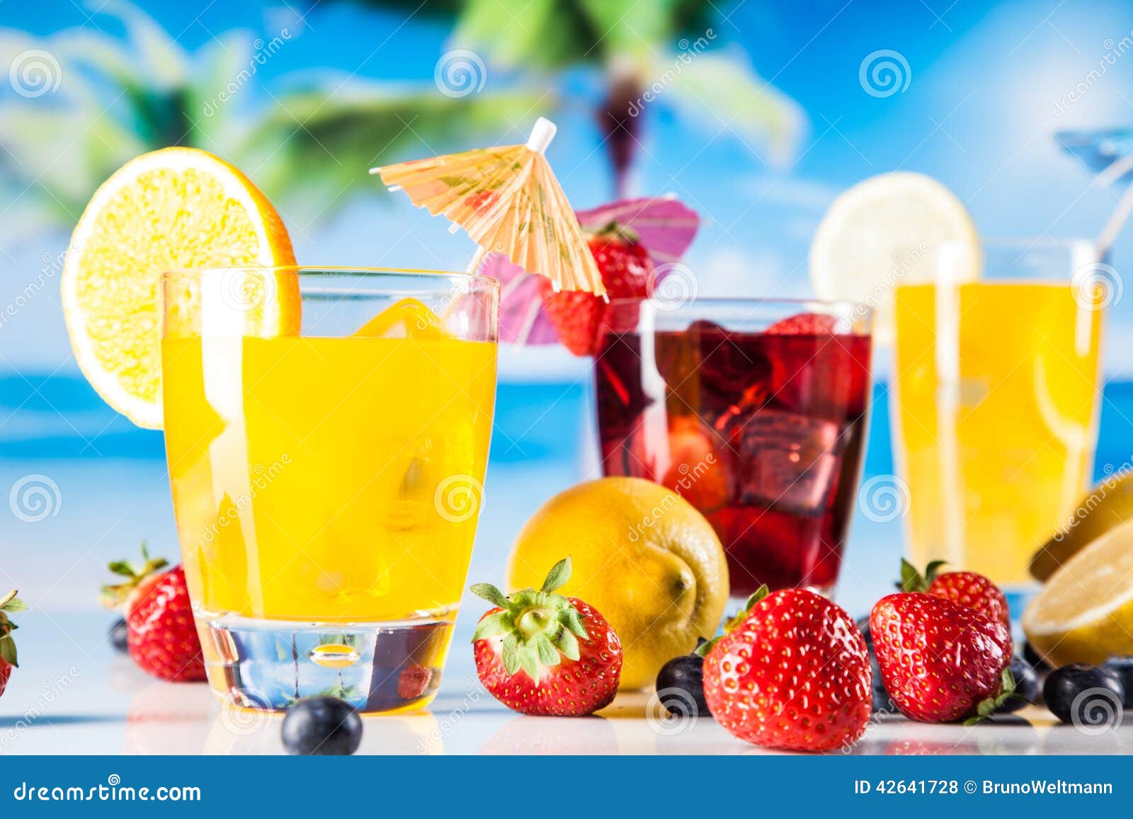 Tropical drinks on beach stock photo. Image of nature - 42641728
