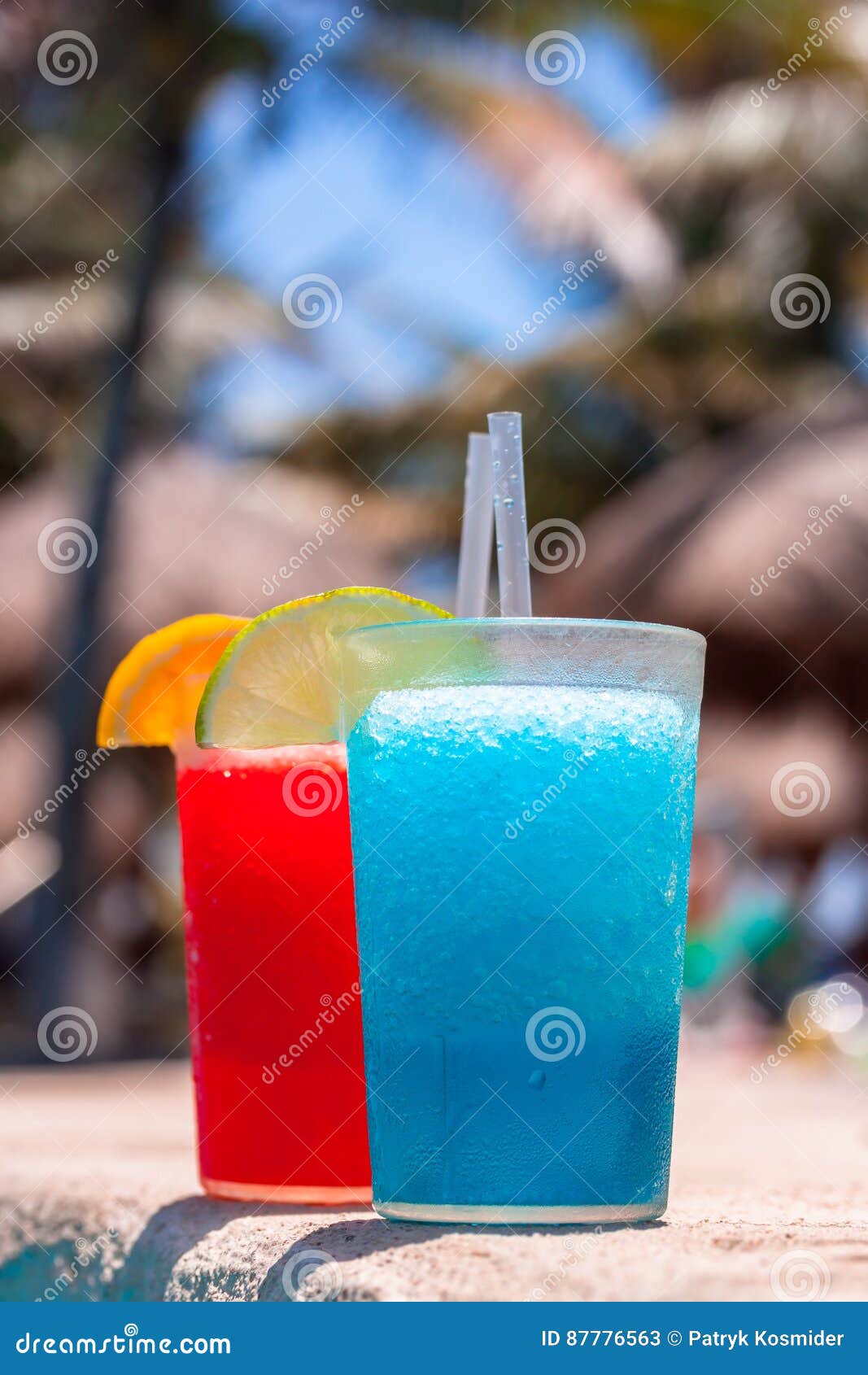 Tropical Drinks at the Swimming Pool Stock Image - Image of drinks ...