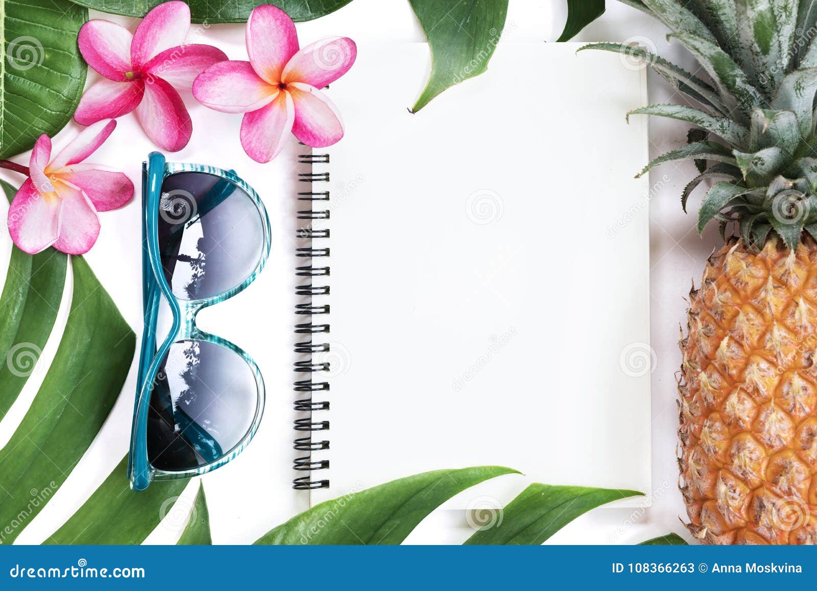 Tropical Exotic Flat Layout Text Space Top View Stock Image - Image of ...