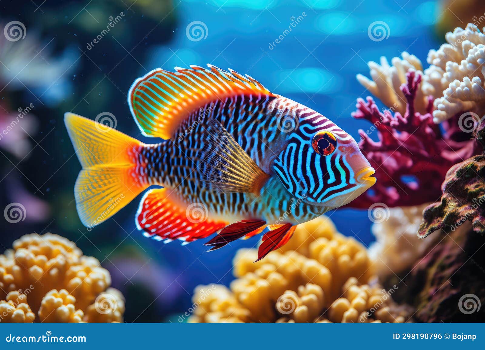 Tropical Fish Flourish in the Depths of the Ocean. AI Generated Stock ...
