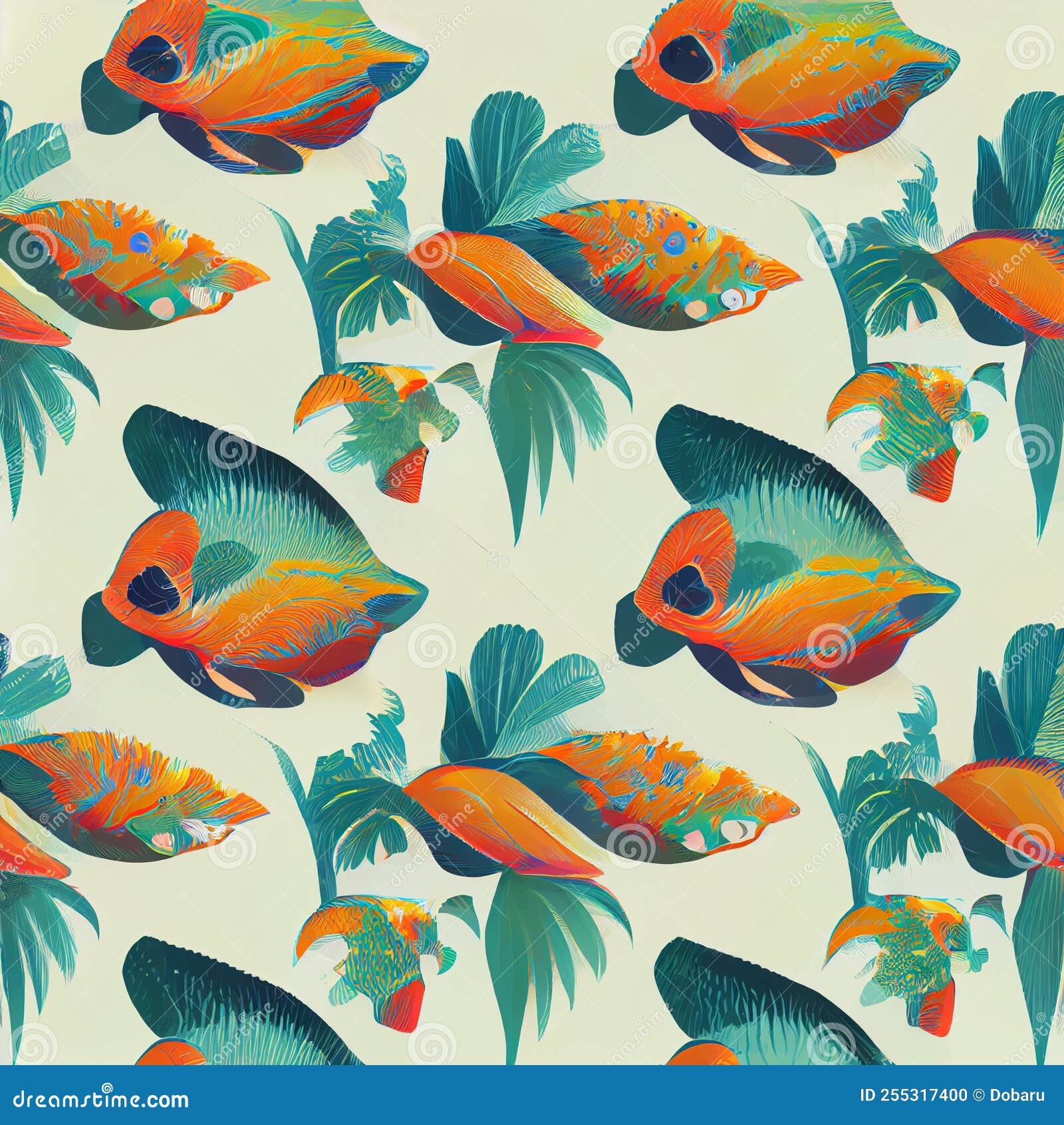 Tropical Fish Pattern #1 stock illustration. Illustration of design ...