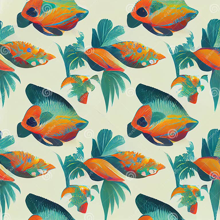 Tropical Fish Pattern #1 stock illustration. Illustration of design ...