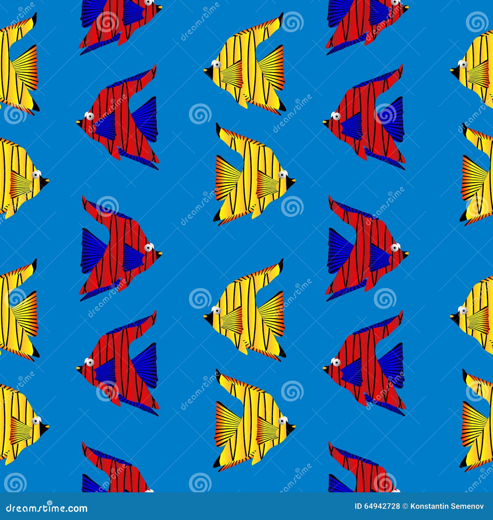 Tropical Fish. Seamless Pattern. Stock Illustration - Illustration of ...