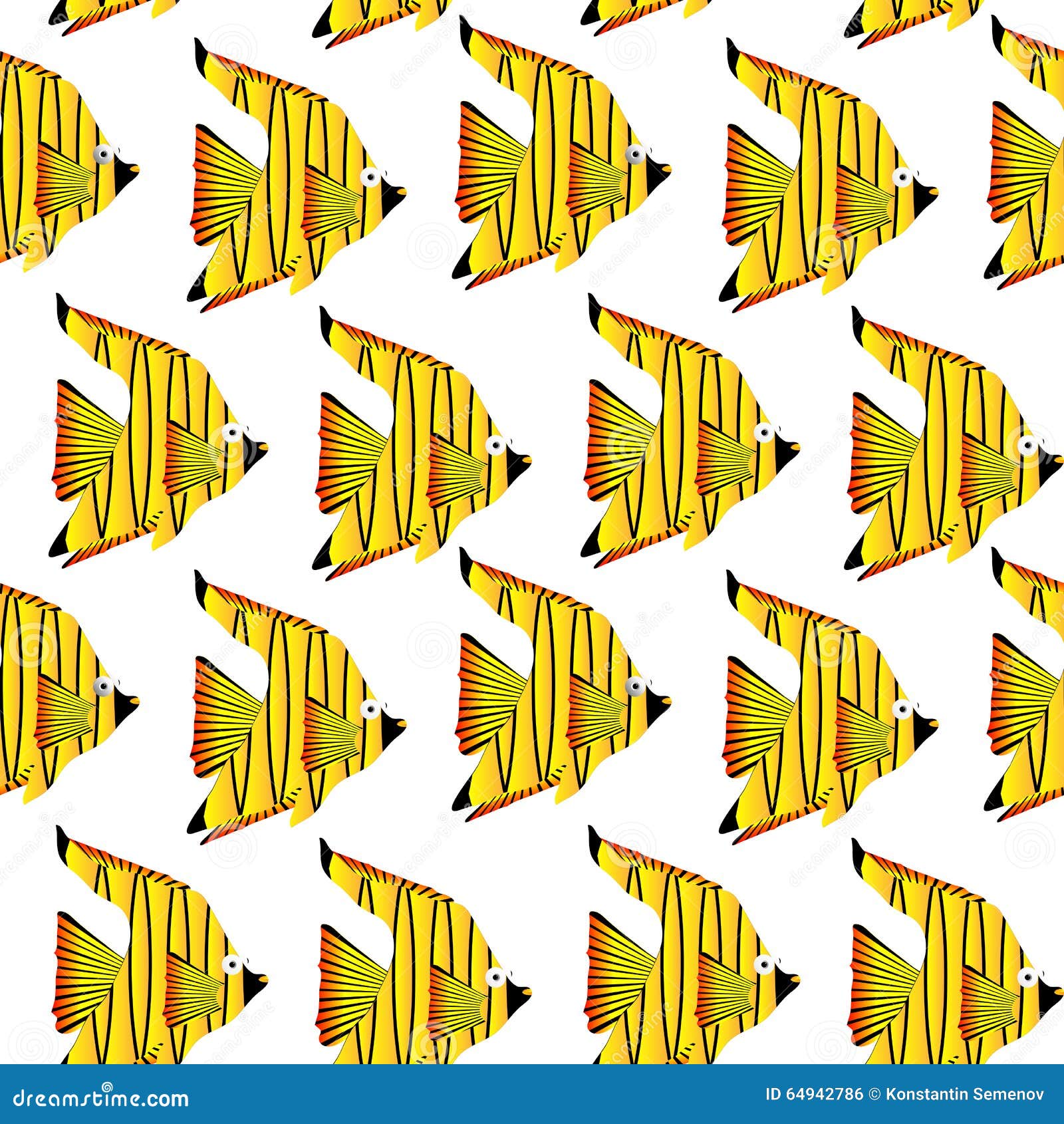 Tropical Fish. Seamless Pattern. Stock Illustration - Illustration of ...