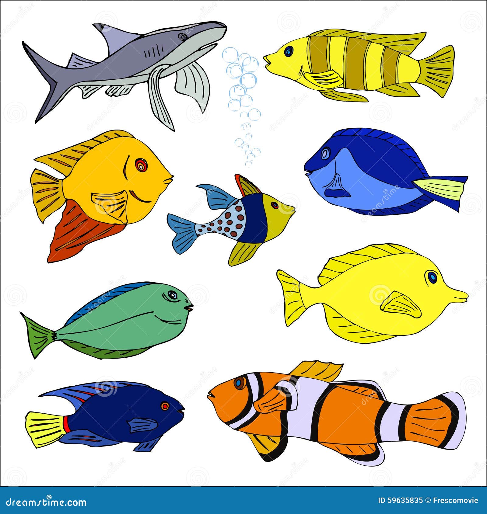 Tropical Fish Cartoon Vector | CartoonDealer.com #59635835