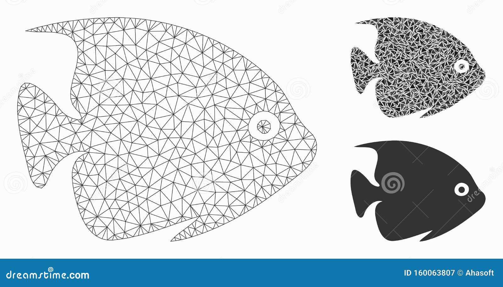 Tropical Fish Vector Mesh 2D Model and Triangle Mosaic Icon Stock ...