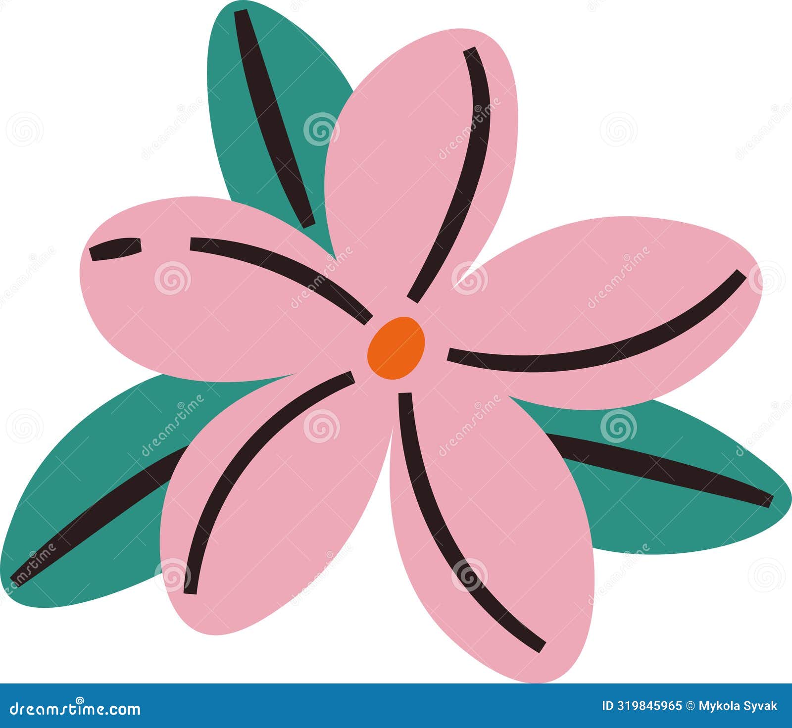 Tropical Flower with Leaves Stock Vector - Illustration of tropical ...