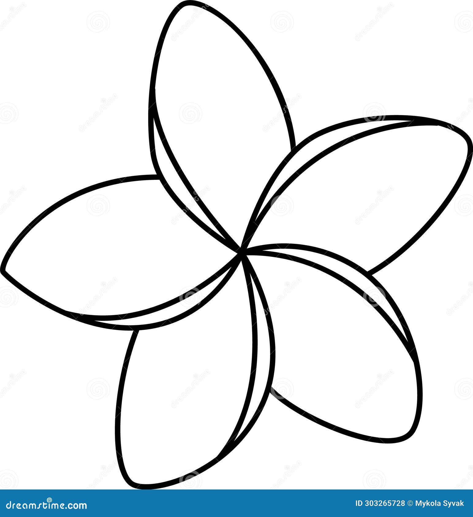 Tropical Flower Outline stock vector. Illustration of nature - 303265728