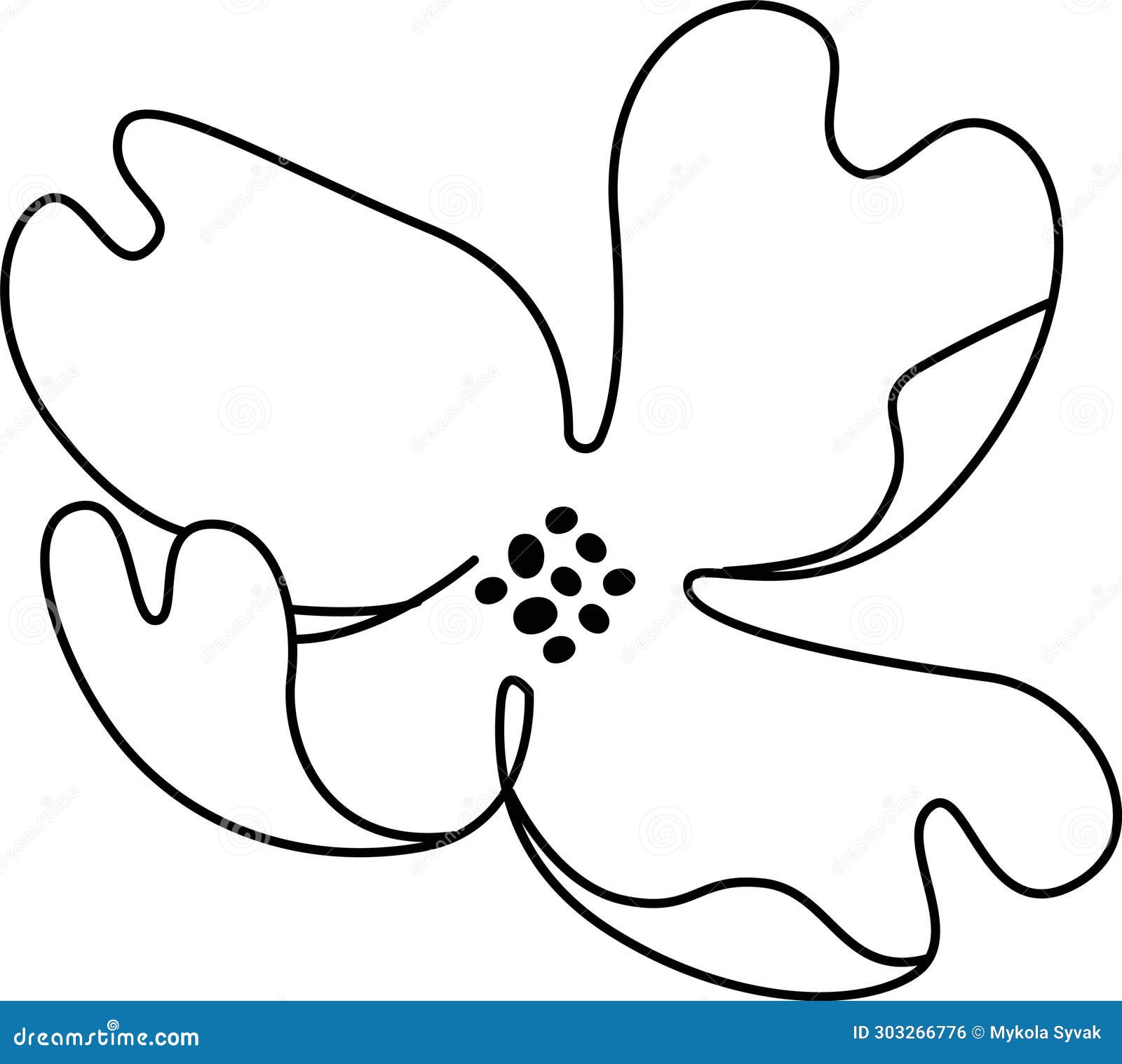 Tropical Flower Outline stock vector. Illustration of background ...