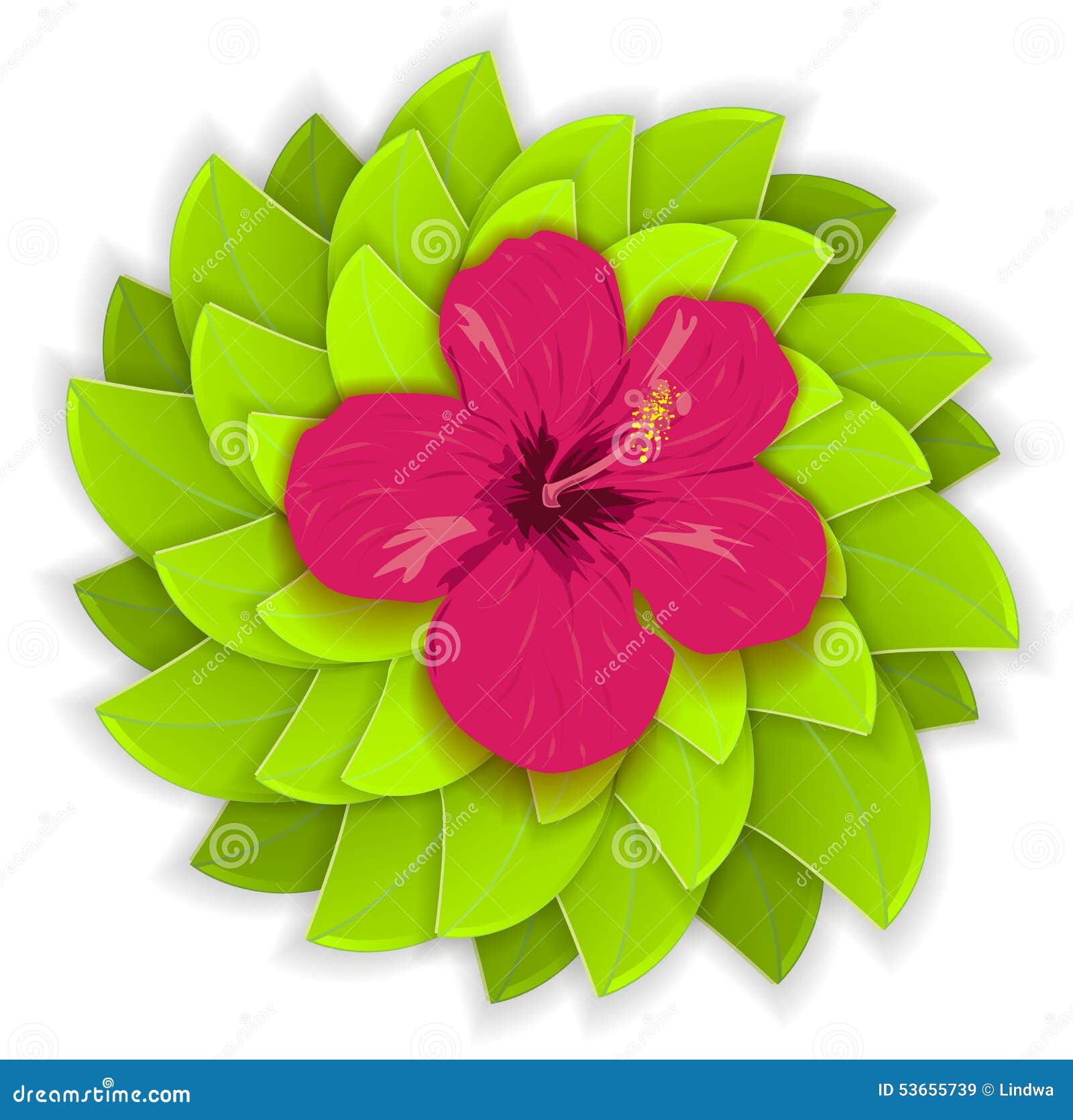 Tropical flower stock vector. Illustration of white, abstract - 53655739